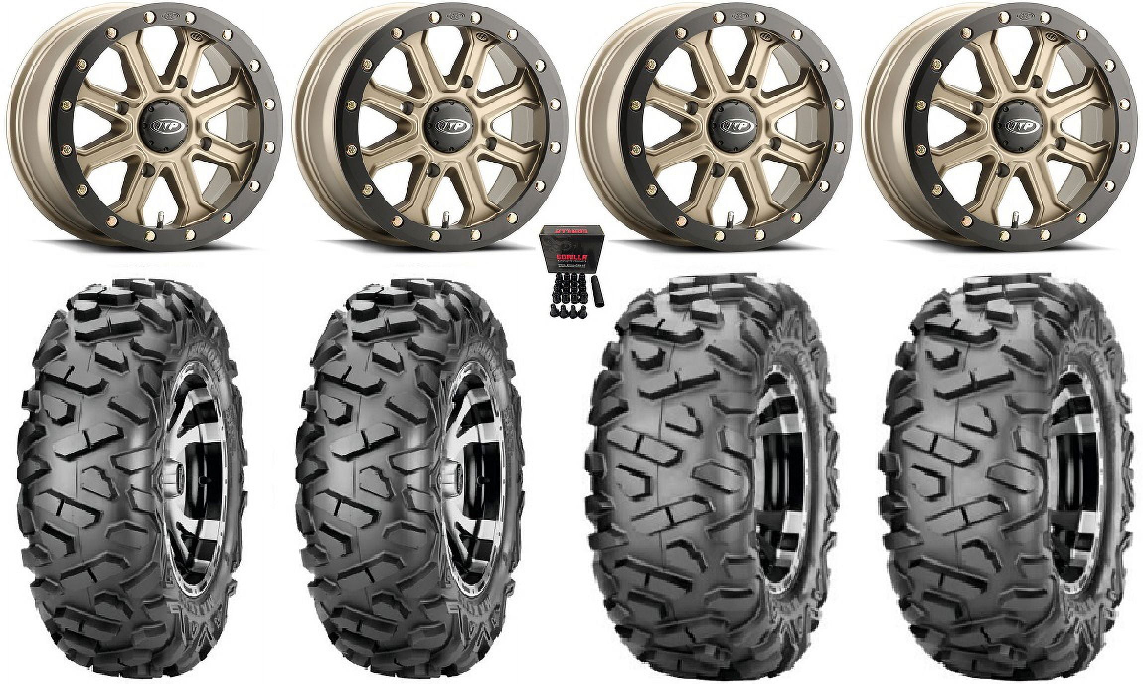 ITP Inertia Beadlock 14" Wheels Bronze +40mm 29" BigHorn Tires Can-Am ...