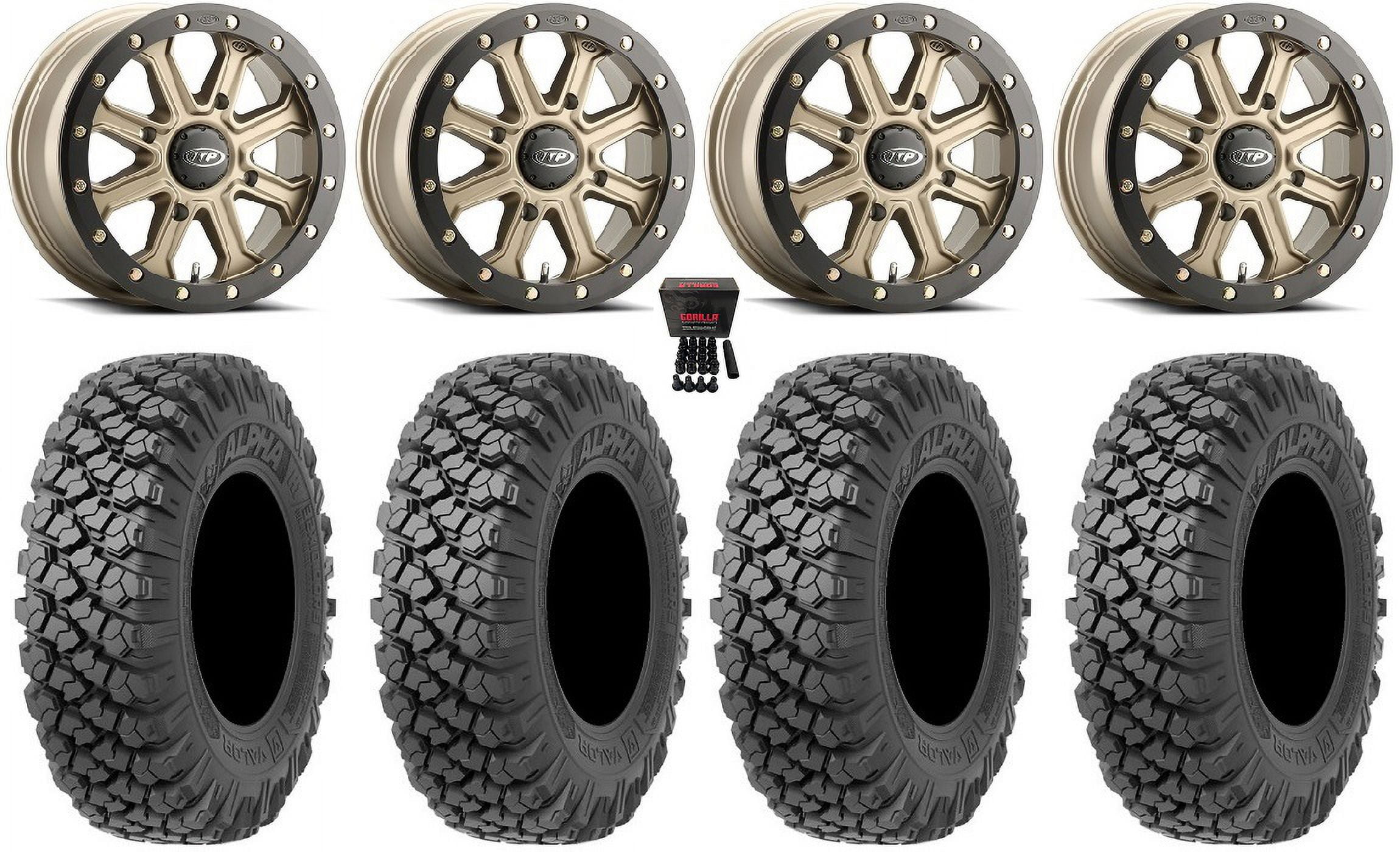 ITP Inertia Beadlock 14" Wheels Bronze +40mm 30" Alpha Tires Can-Am ...
