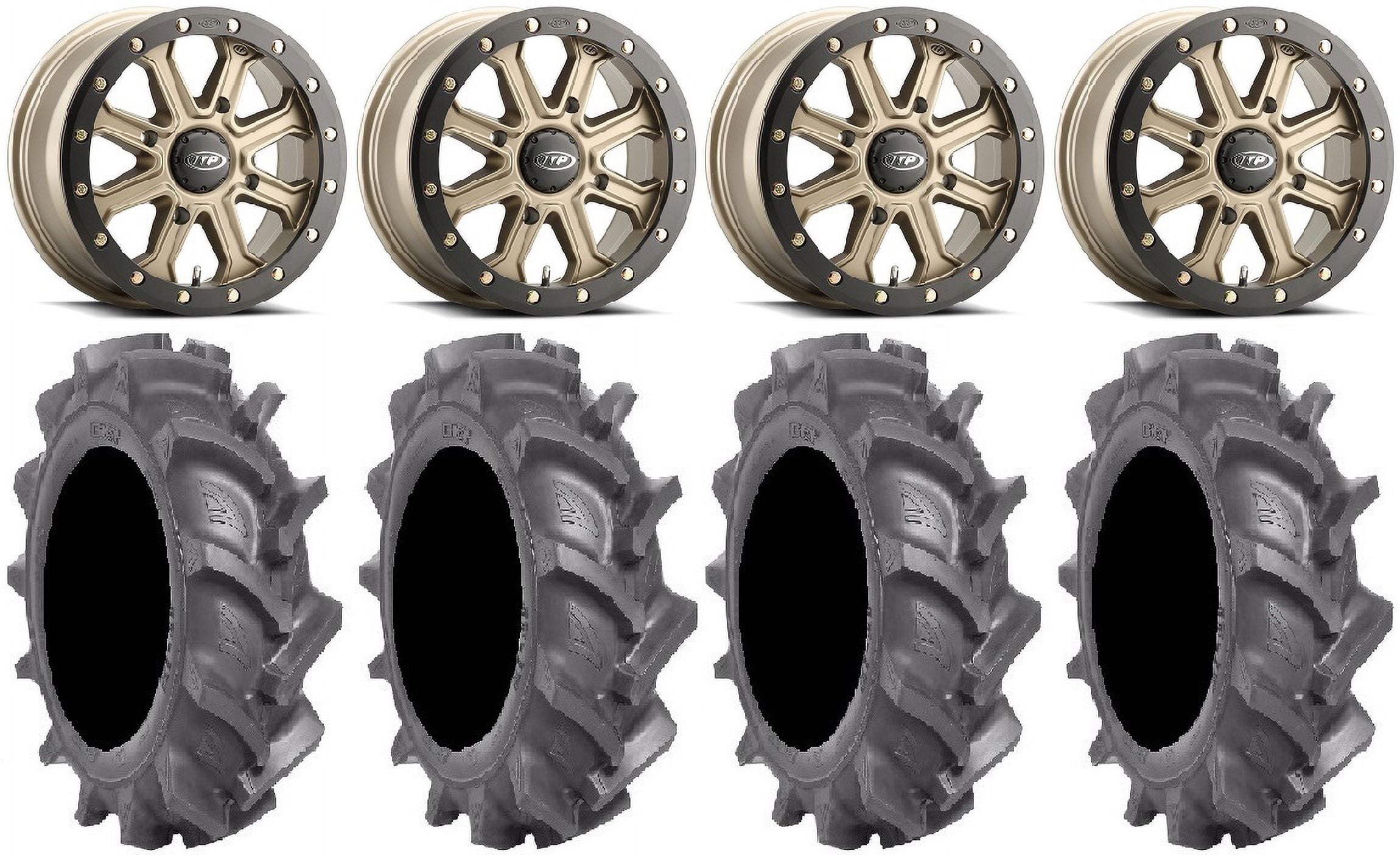 ITP Inertia Beadlock 14" Wheels Bronze +40mm 30" BKT AT 171 Tires Can ...
