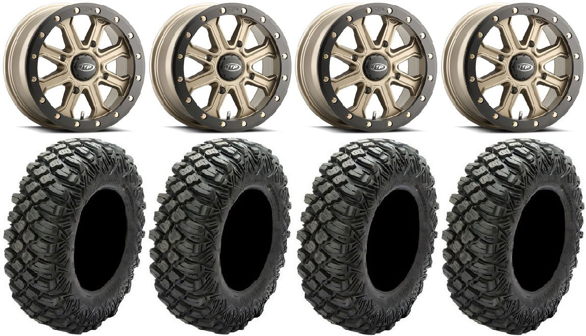 ITP Inertia Beadlock 14" Wheels Bronze +40mm 30" Crawler XR Tires Can ...