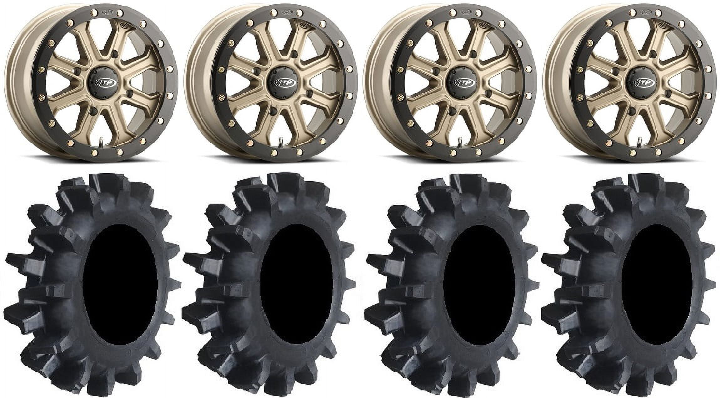 ITP Inertia Beadlock 14" Wheels Bronze +40mm 30" Interforce II Tires ...