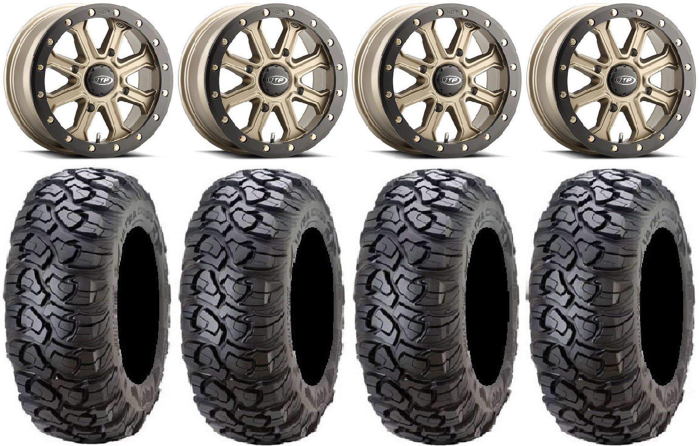 ITP Inertia Beadlock 14" Wheels Bronze +40mm 30" Ultracross Tires Can ...
