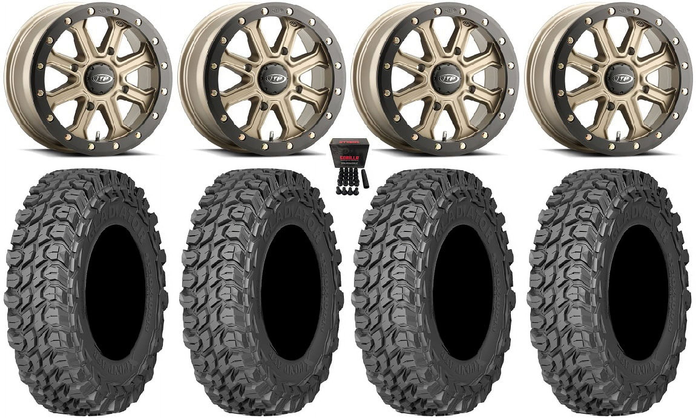 ITP Inertia Beadlock 14" Wheels Bronze +40mm 30" X Comp ATR Tires Can ...