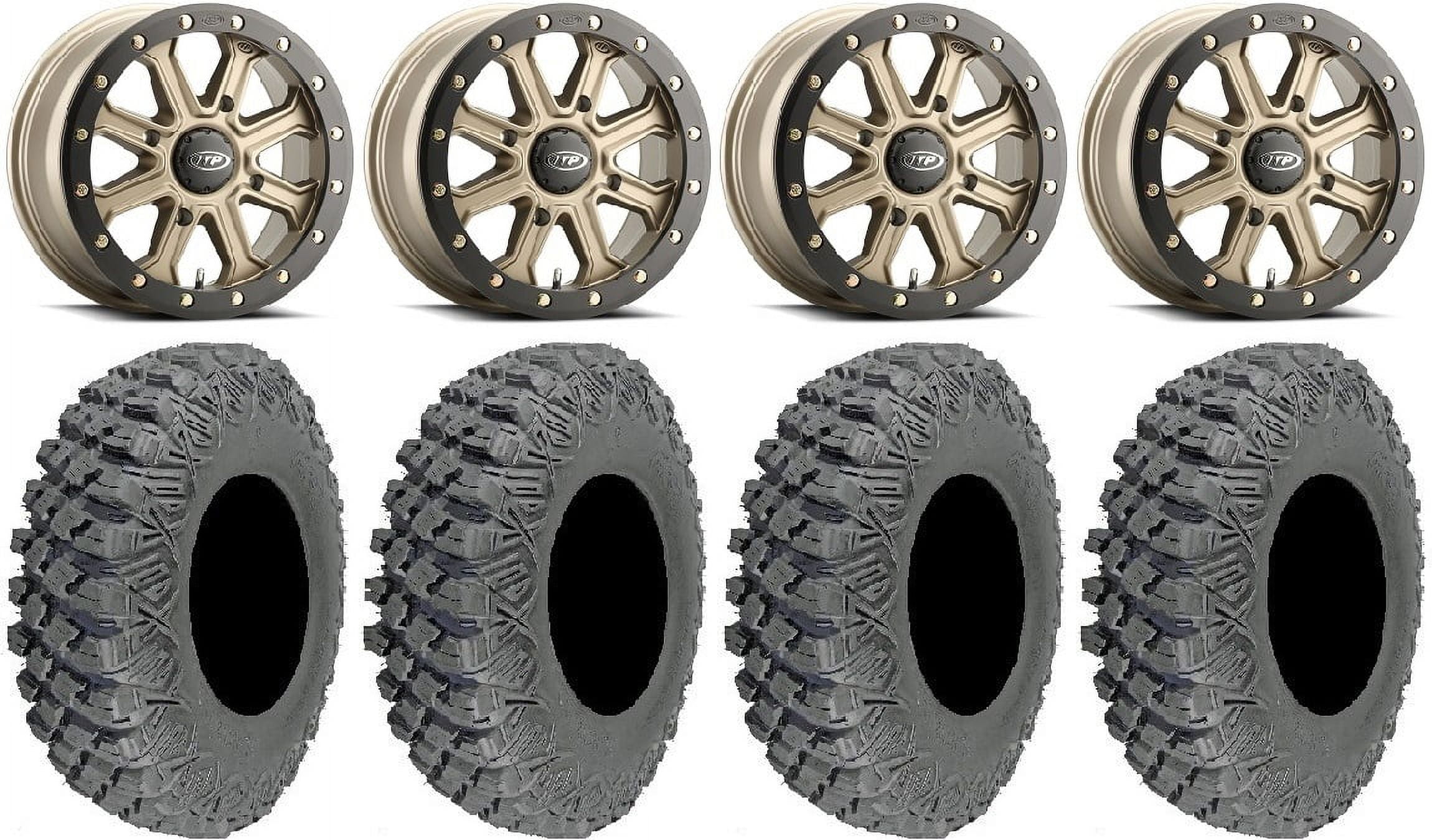 ITP Inertia Beadlock 14" Wheels Bronze +40mm 32" X-ROX DD Tires Can-Am ...