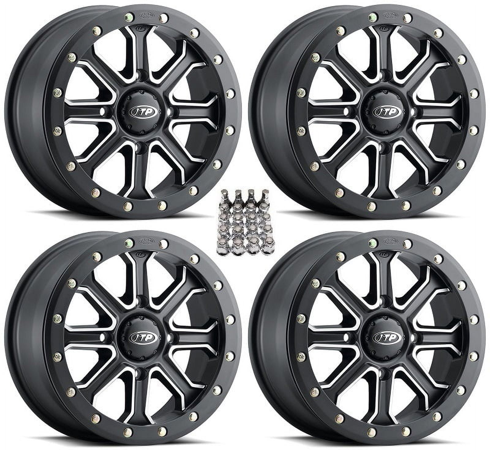 ITP Inertia Beadlock 15" ATV Wheels/Rims Black Sportsman 550 850 1000 ...