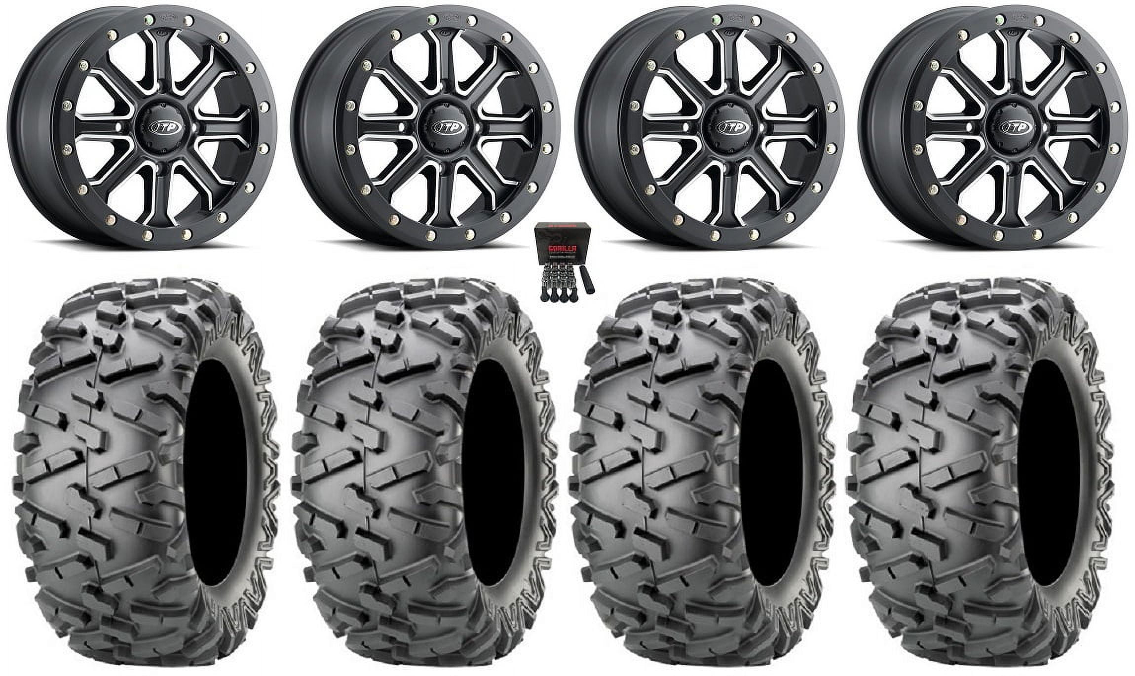 ITP Inertia Beadlock 15" Wheels Black +40mm 30" Big Horn 2.0 Tires Can ...
