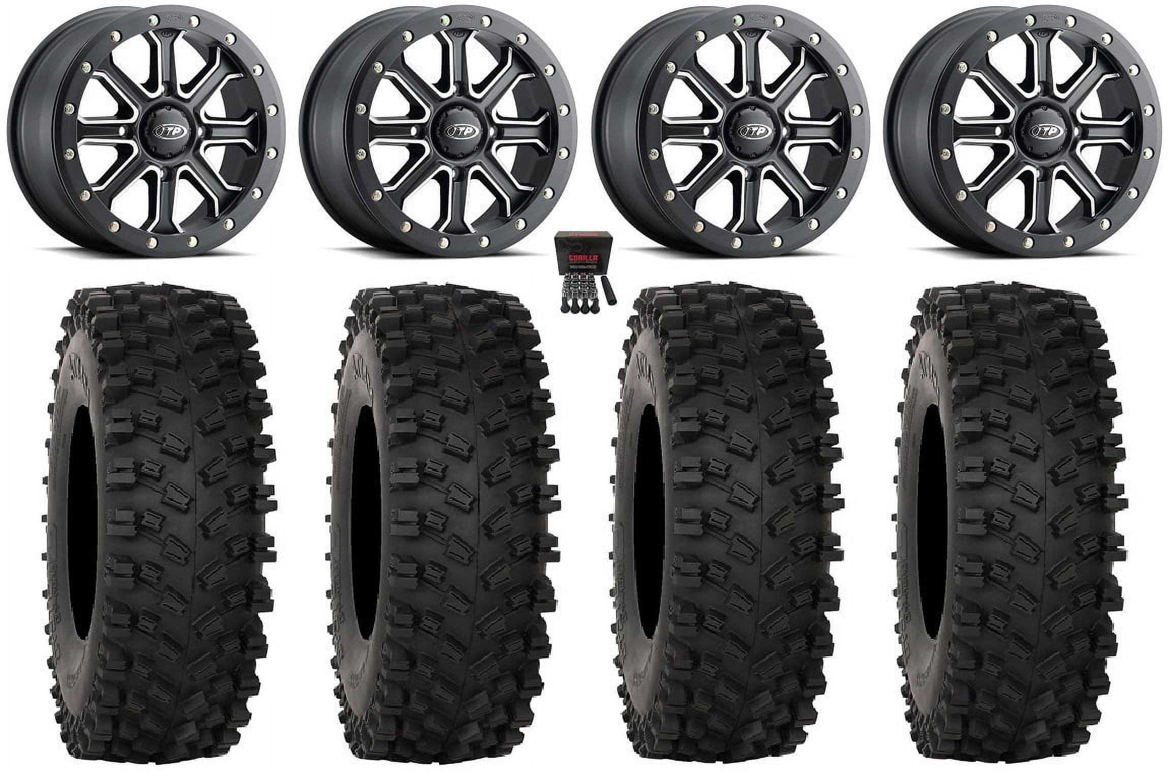 ITP Inertia Beadlock 15" Wheels Black +40mm 32" ATX470 Tires Can-Am ...