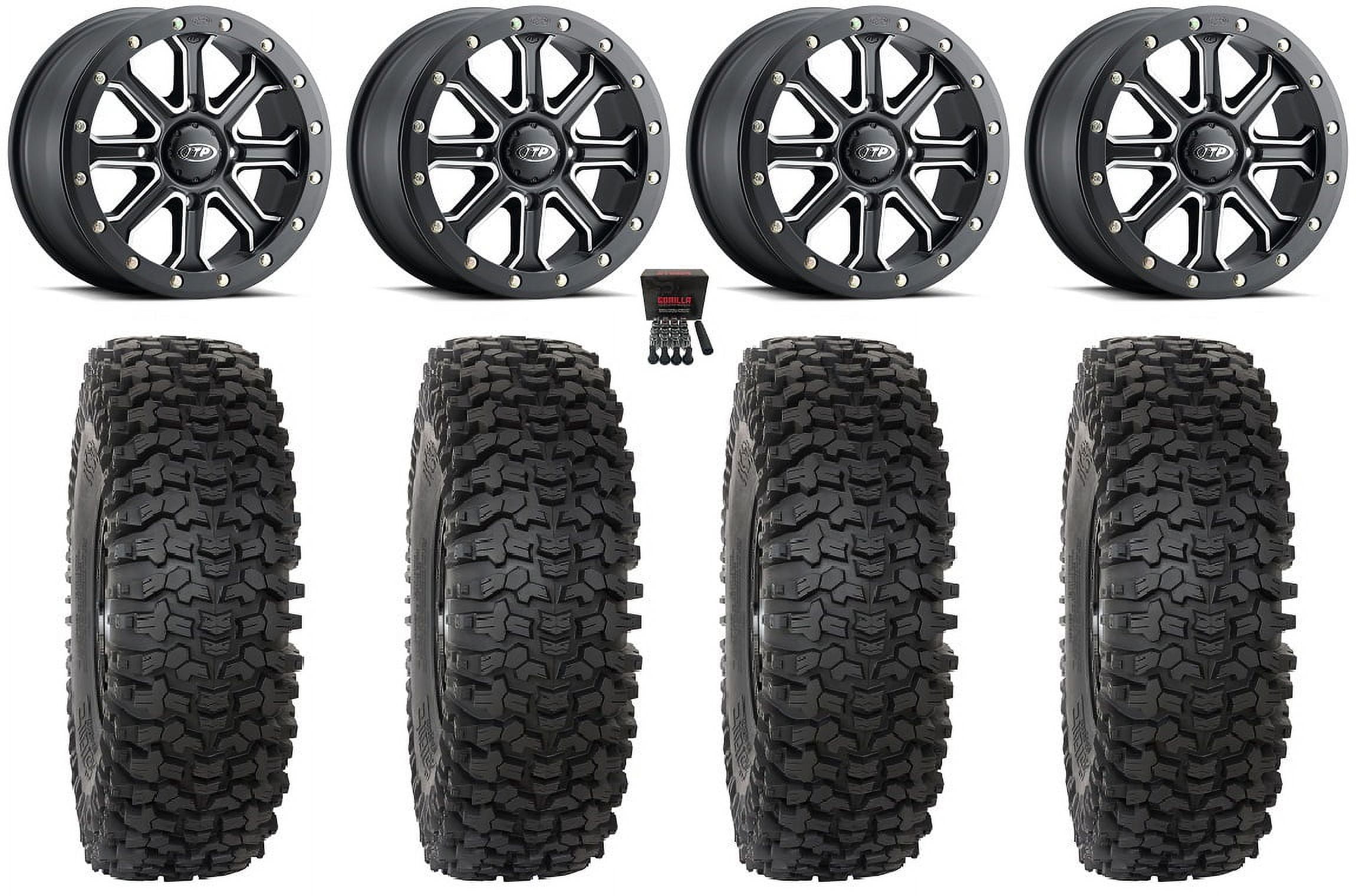 ITP Inertia Beadlock 15" Wheels Black +40mm 32" RC500 Tires Can-Am ...