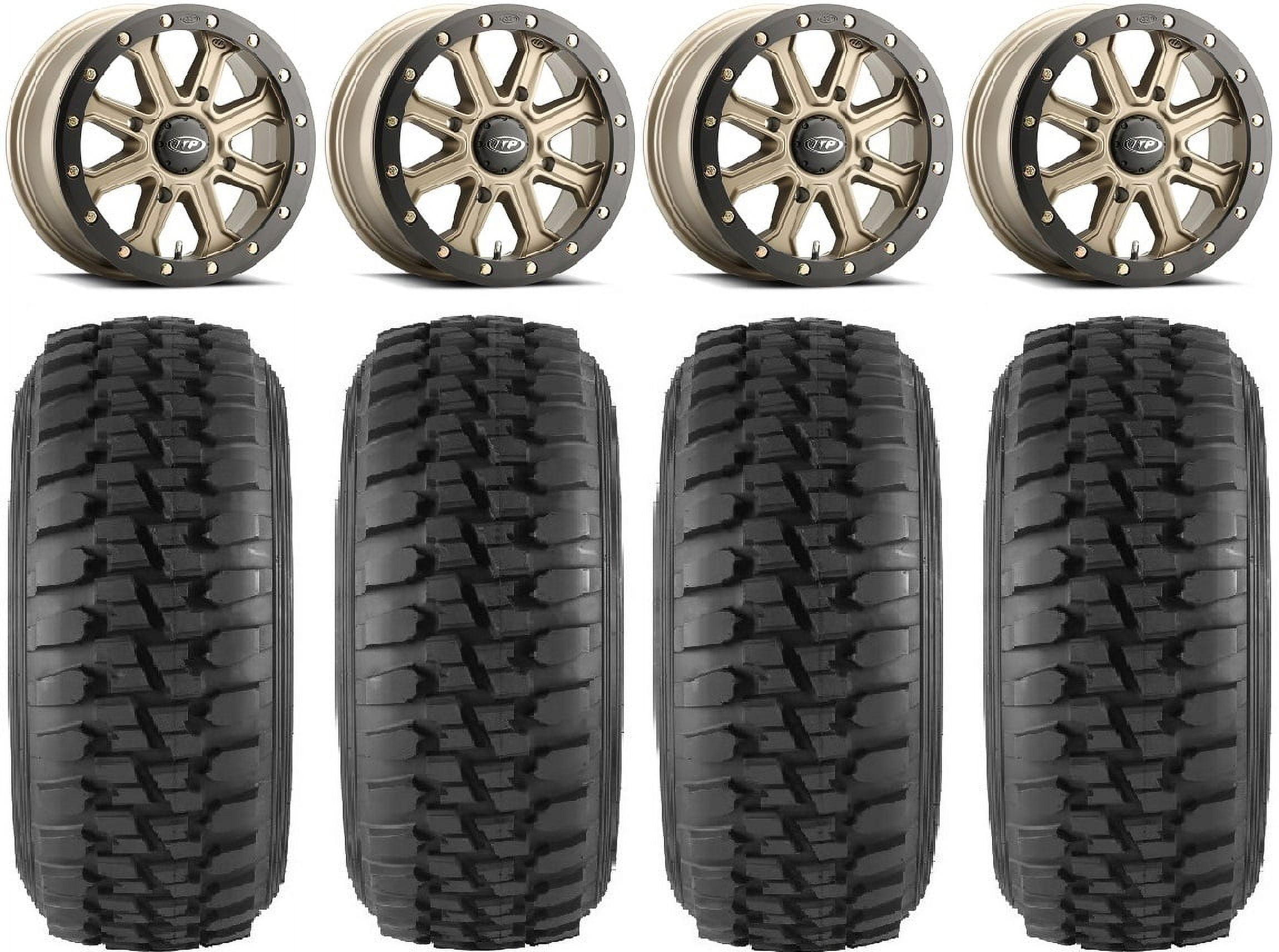 ITP Inertia Beadlock 15" Wheels Bronze +40mm 30" Desert Series Tires ...