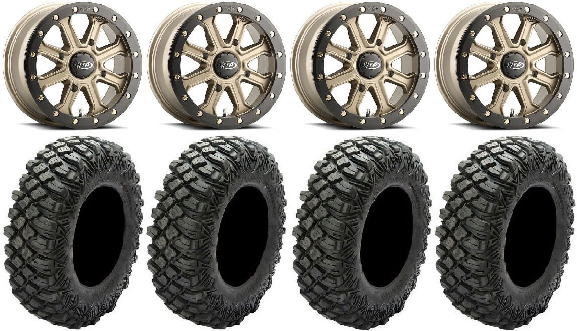 ITP Inertia Beadlock 15" Wheels Bronze +40mm 32" Crawler XR Tires ...
