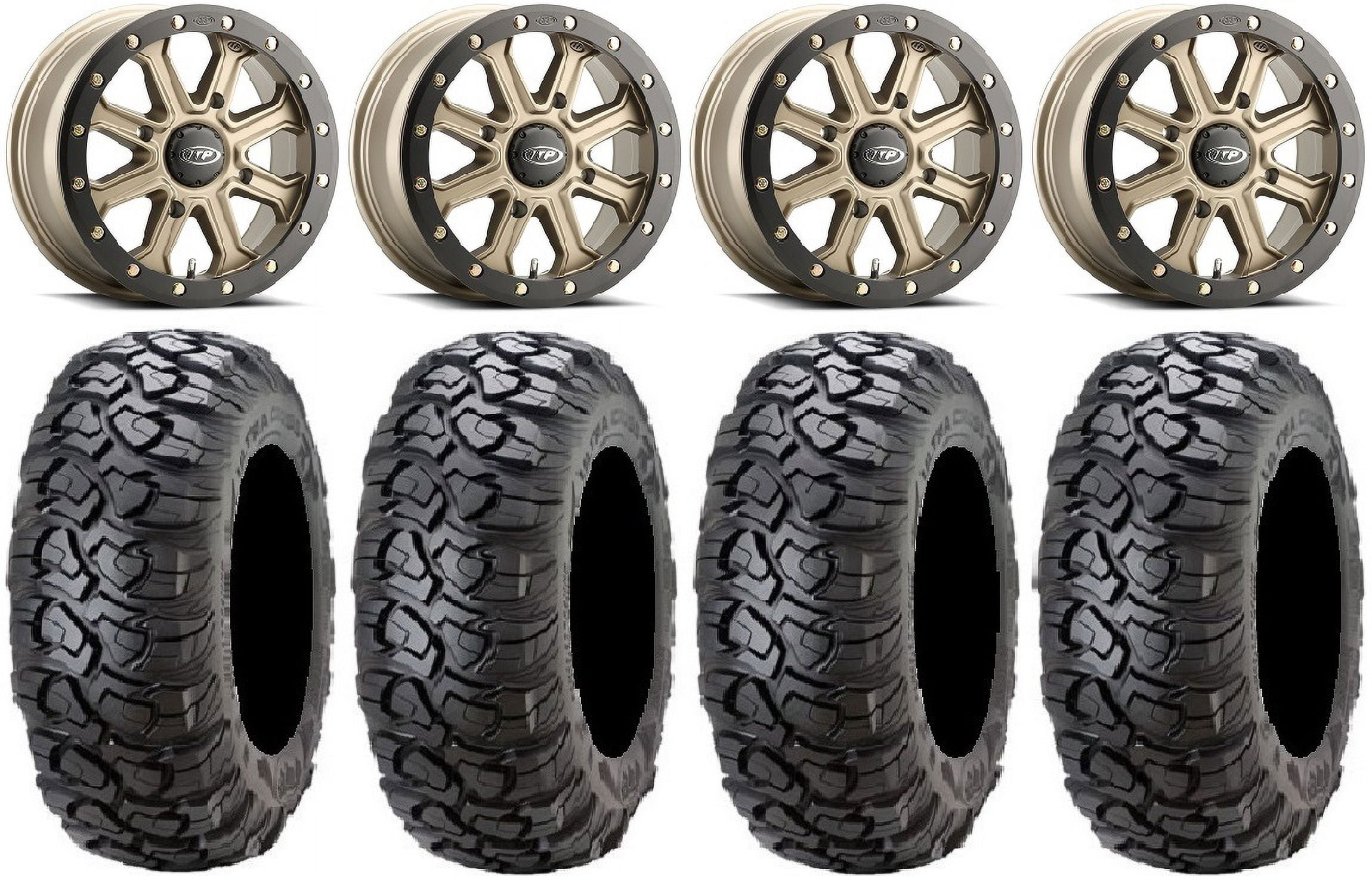 ITP Inertia Beadlock 15" Wheels Bronze +40mm 32" Ultracross Tires Can ...