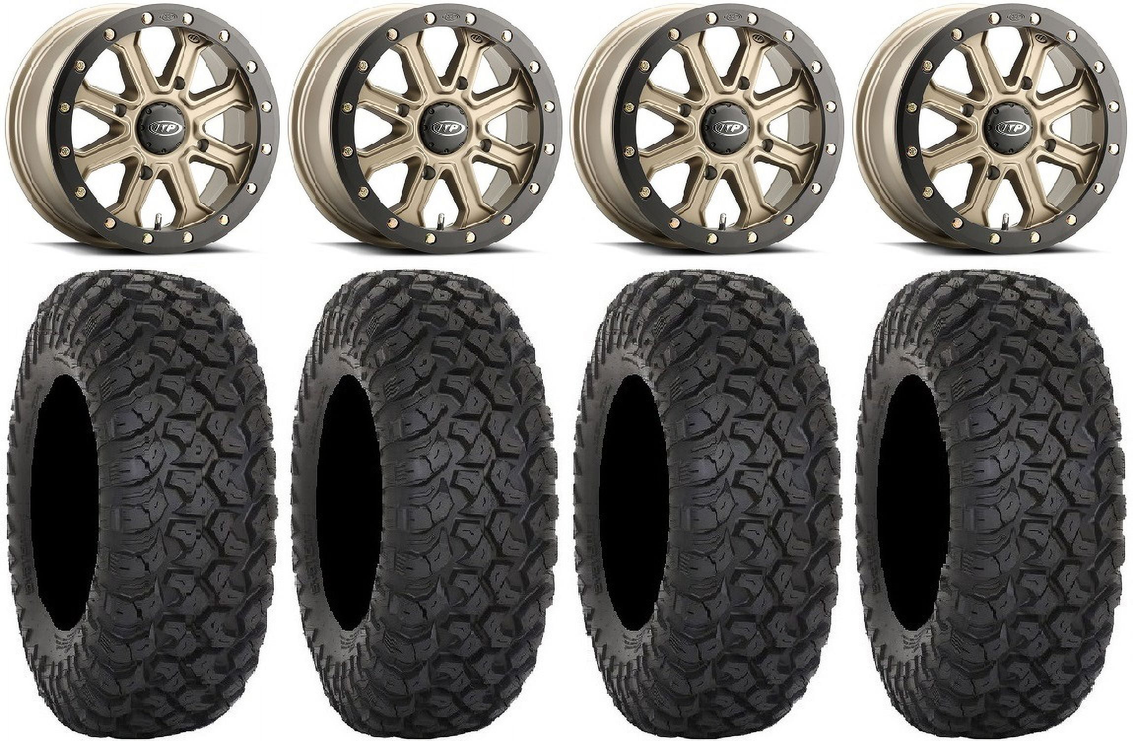 ITP Inertia Beadlock 15" Wheels Bronze +40mm 33" RT320 Tires Can-Am ...