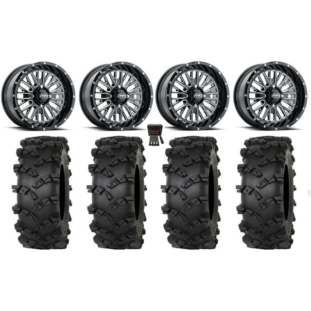 ITP Momentum 14" Wheels Milled 28" Outlaw M/T Tires Can-Am Maverick X3 ...