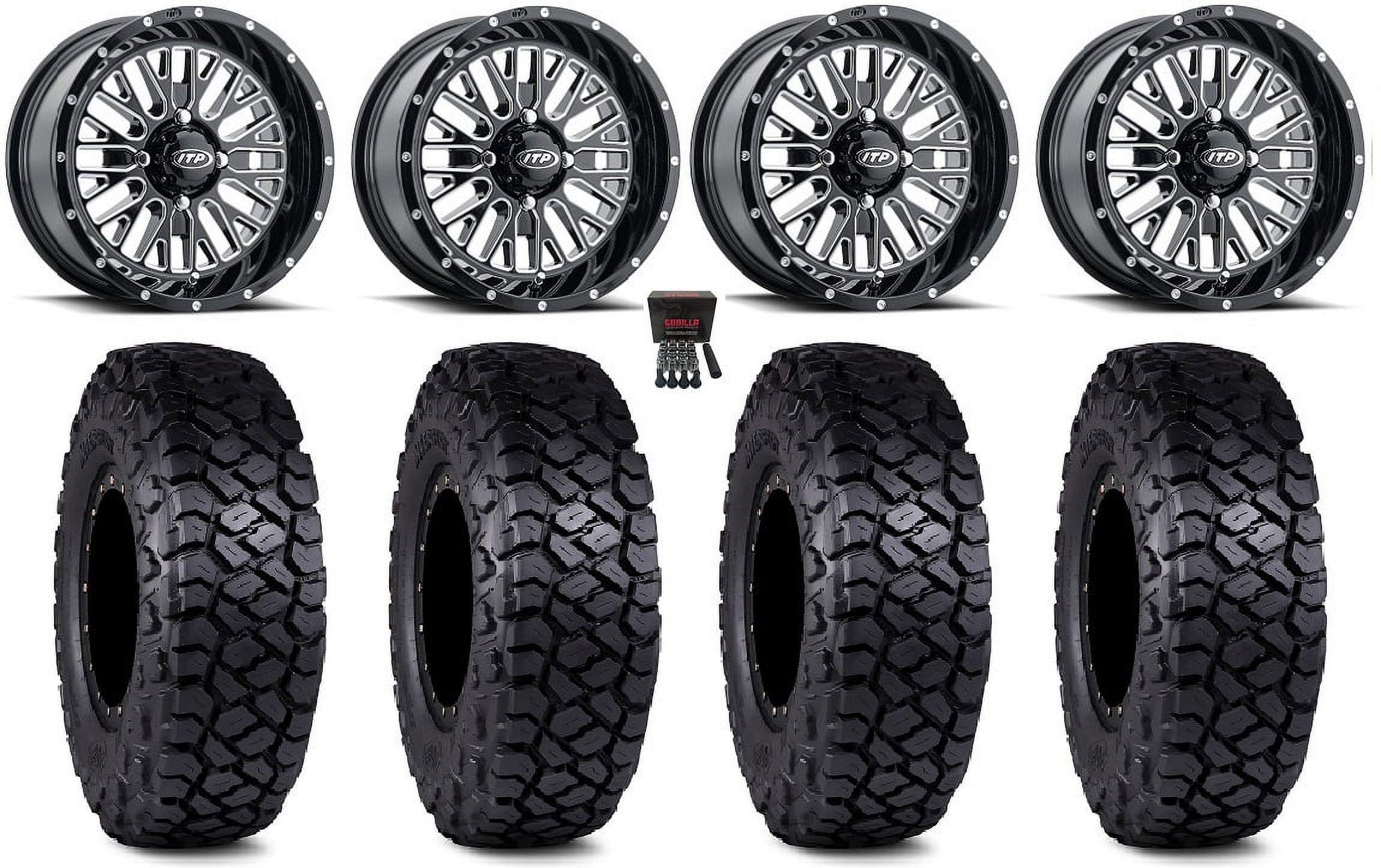 ITP Momentum 14" Wheels Milled 30" Intersect Tires Kawasaki Mule Pro ...