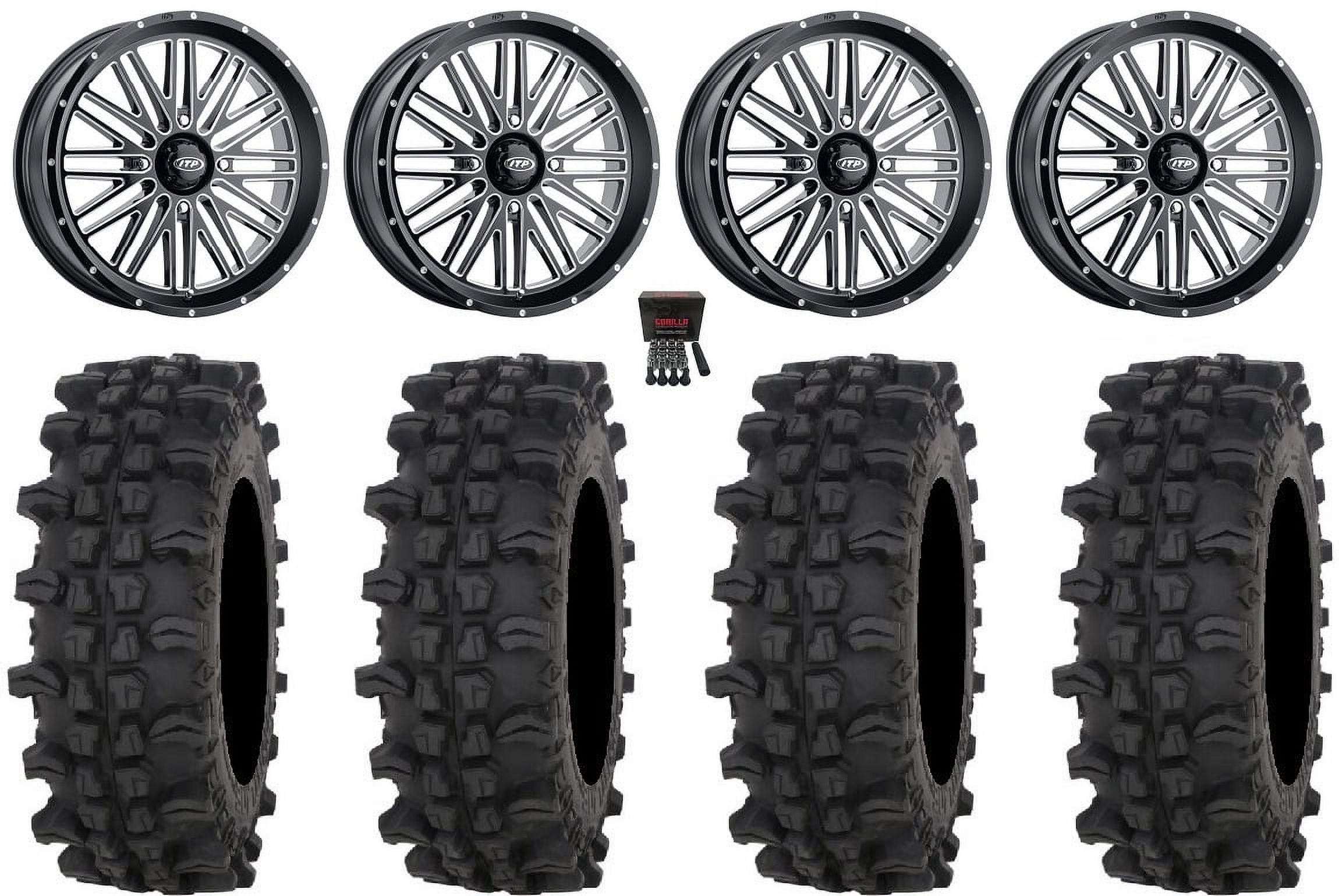 ITP Momentum 24" Wheels Milled 44" Outlaw Max Tires Can-Am Maverick X3 ...