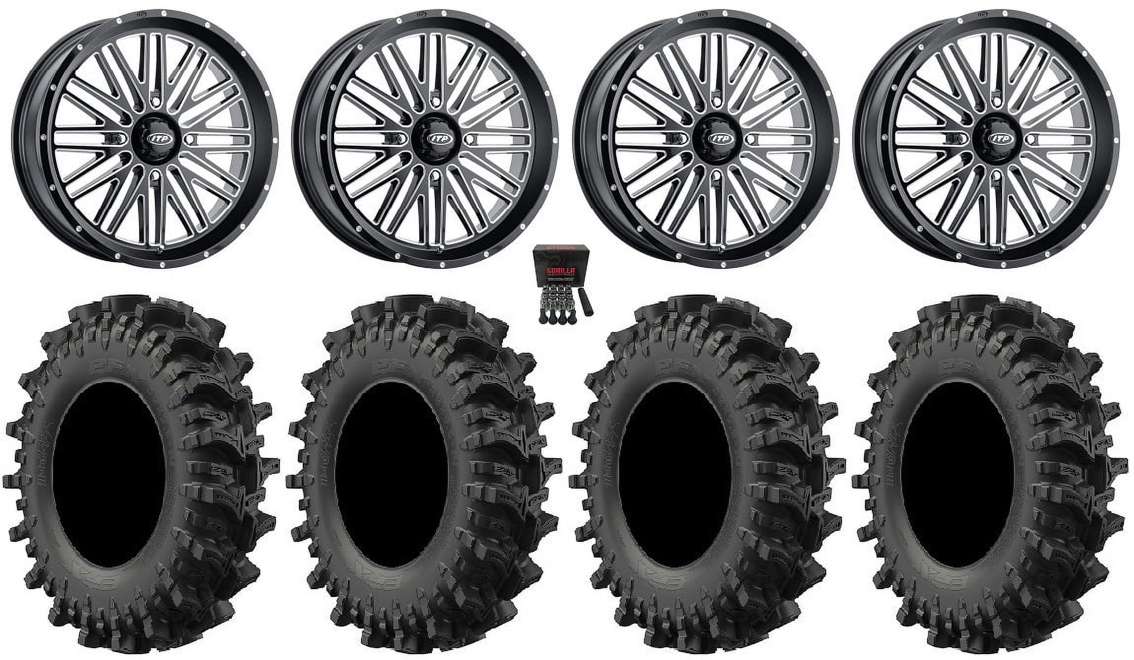 ITP Momentum 24" Wheels Milled 50" MotoSlayer Tires Kawasaki Teryx Mule ...
