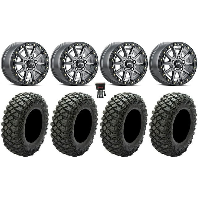 ITP SD10 Beadlock 15" Wheels Grey 32" Crawler XG Tires Polaris RZR Turbo R & Pro R Ranger 1500 ...