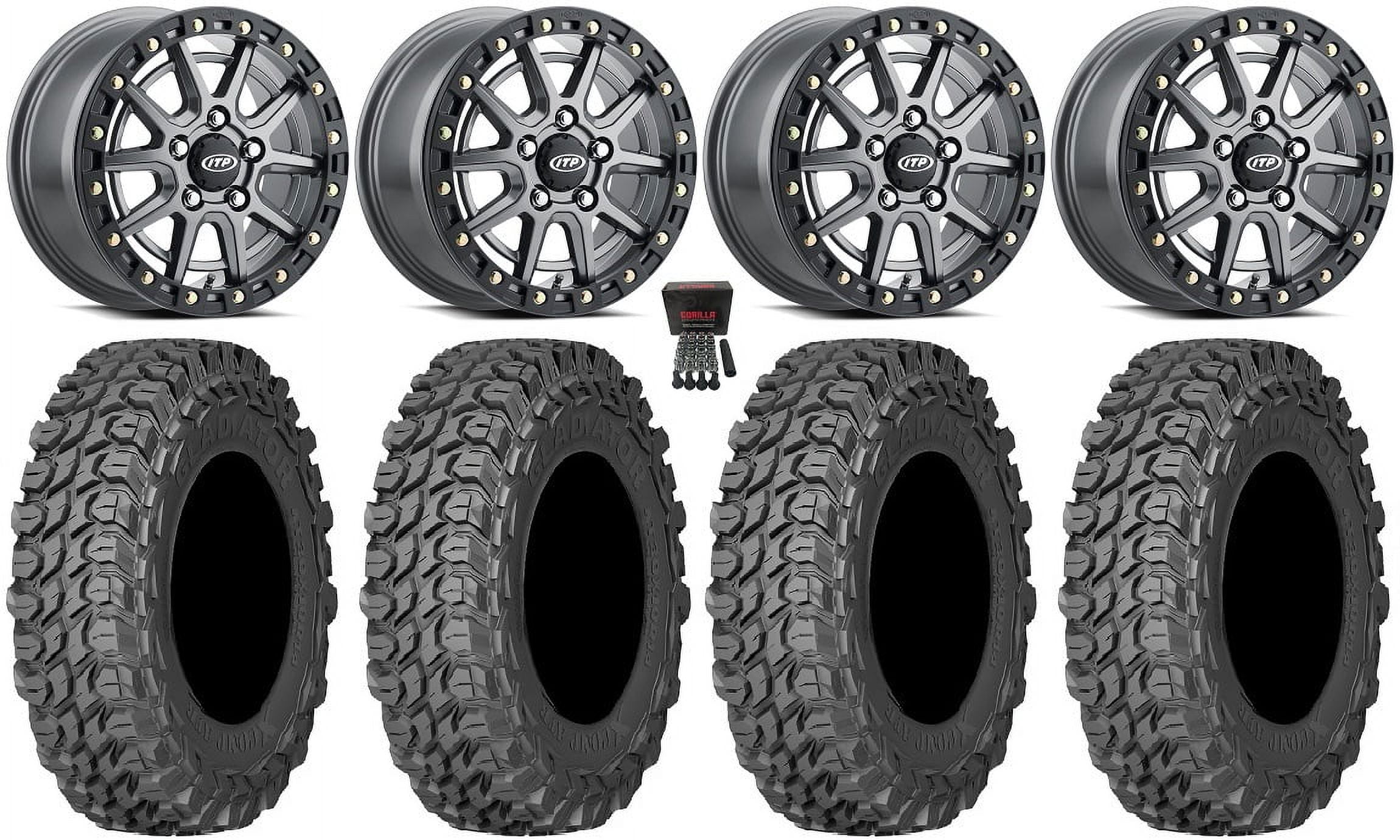 ITP SD10 Beadlock 15" Wheels Grey 32" X Comp ATR Tires Polaris RZR ...