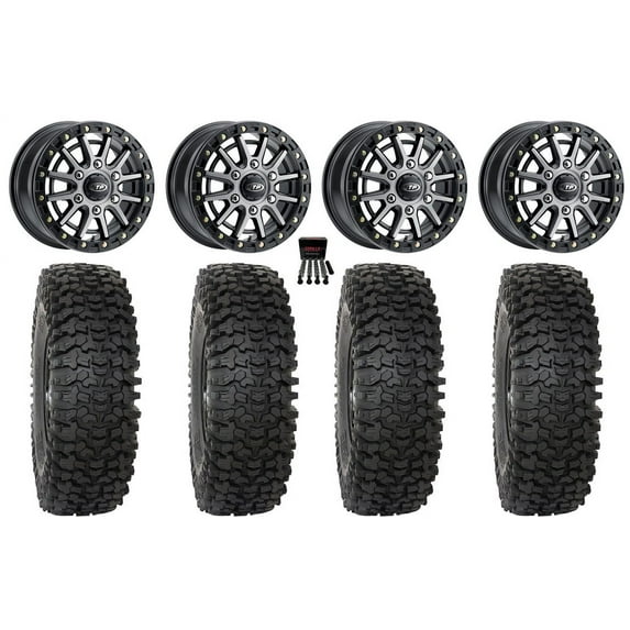 ITP SD10 Beadlock 15" Wheels Grey 33" RC500S Sticky Tires Polaris RZR Turbo R & Pro R Ranger ...