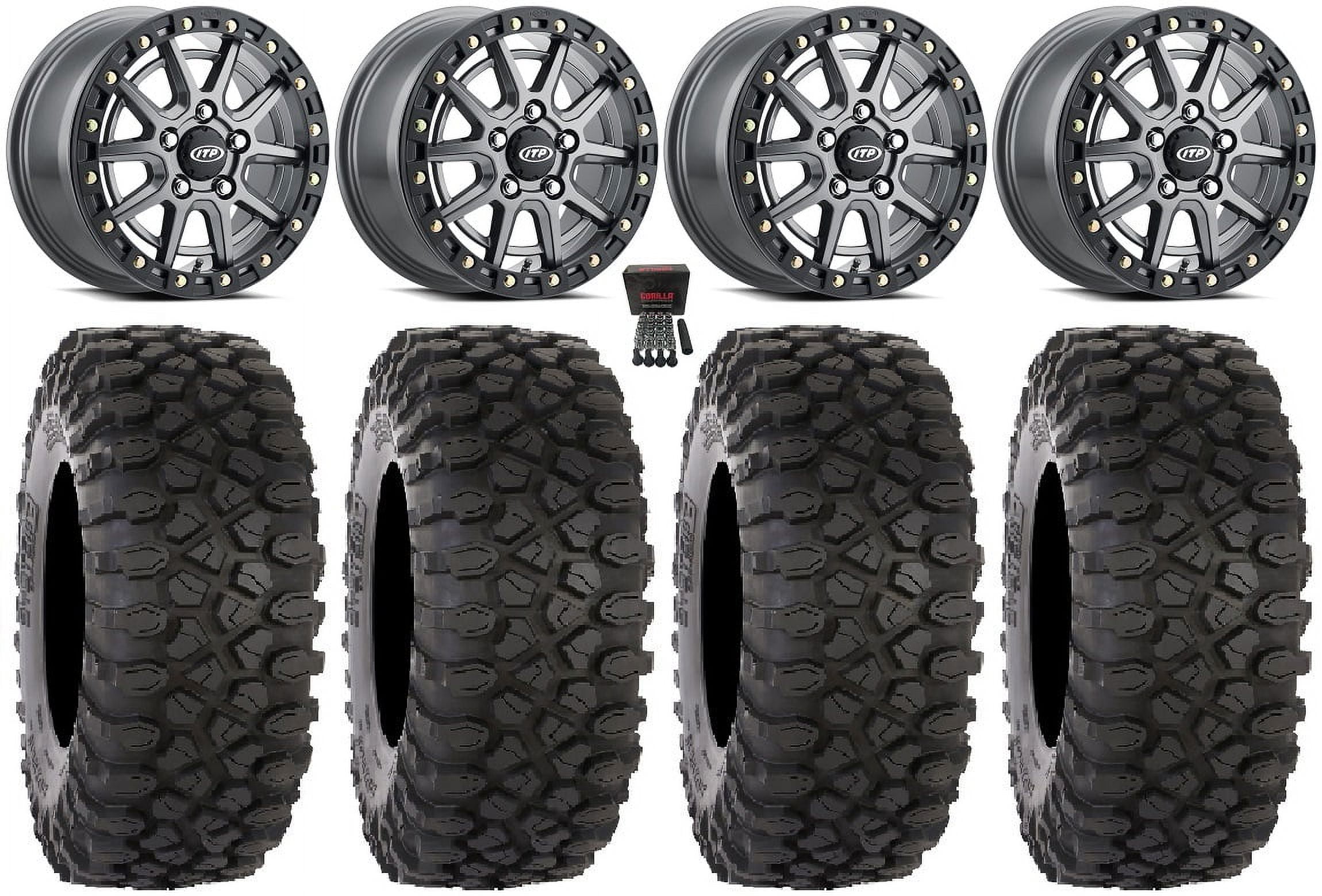 ITP SD10 Beadlock 15" Wheels Grey 35" XC450 Tires Polaris RZR Turbo R ...