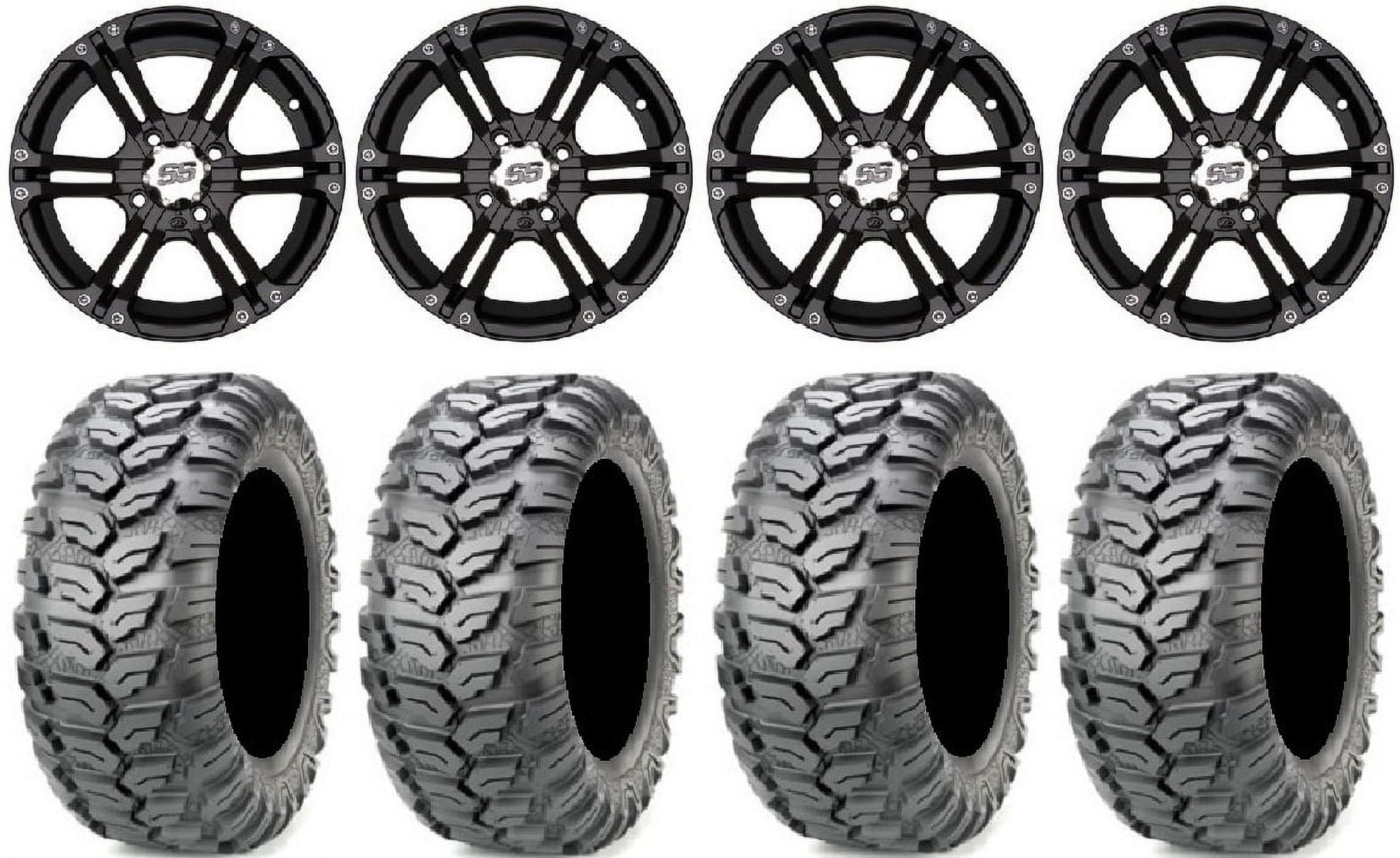 ITP SS212 12" Wheels Black 25" Ceros Tires Honda Foreman Rancher SRA ...