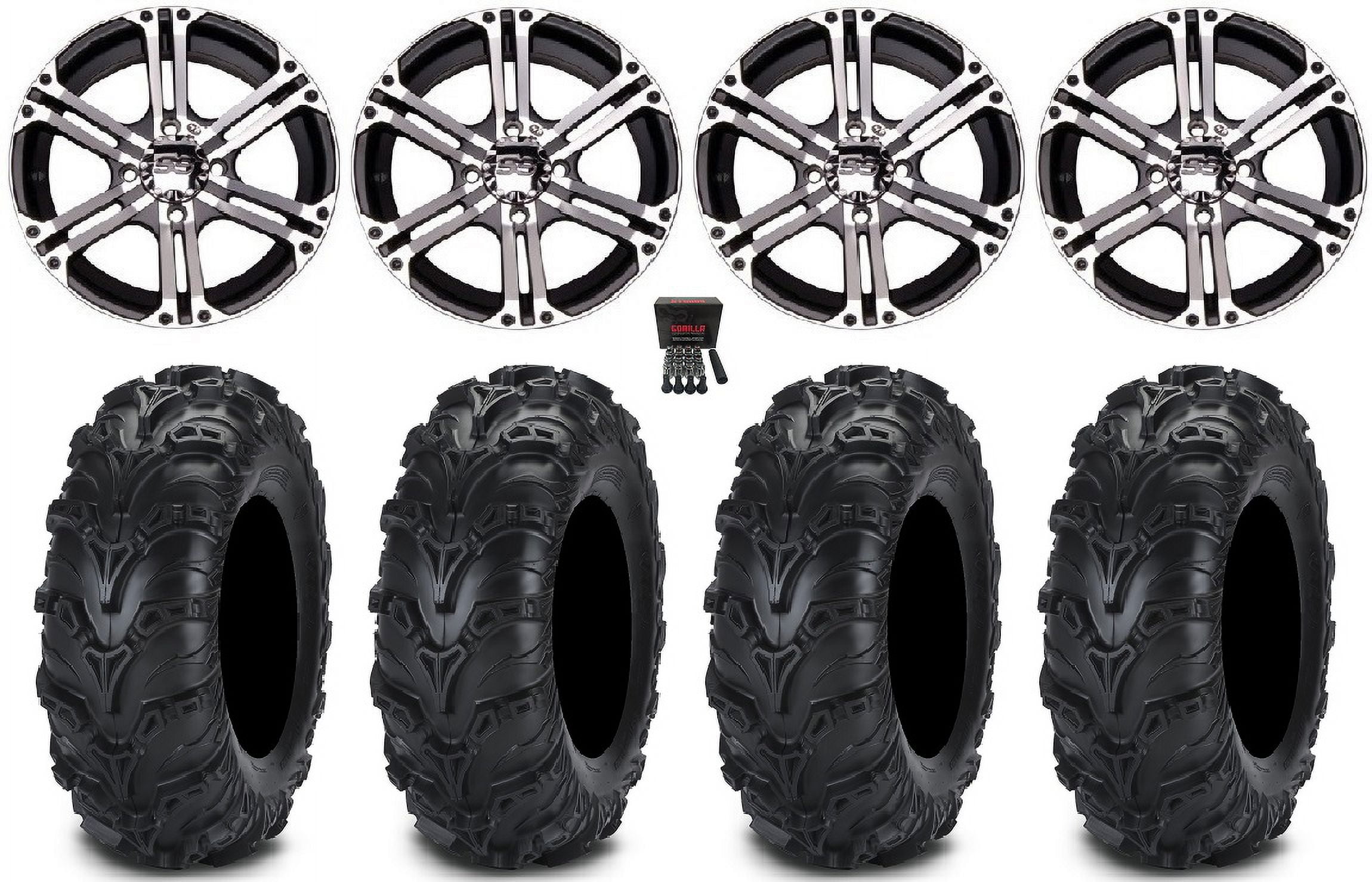 ITP SS212 12" Wheels Machined 25" Mud Lite II Tires Honda Rincon Yamaha ...