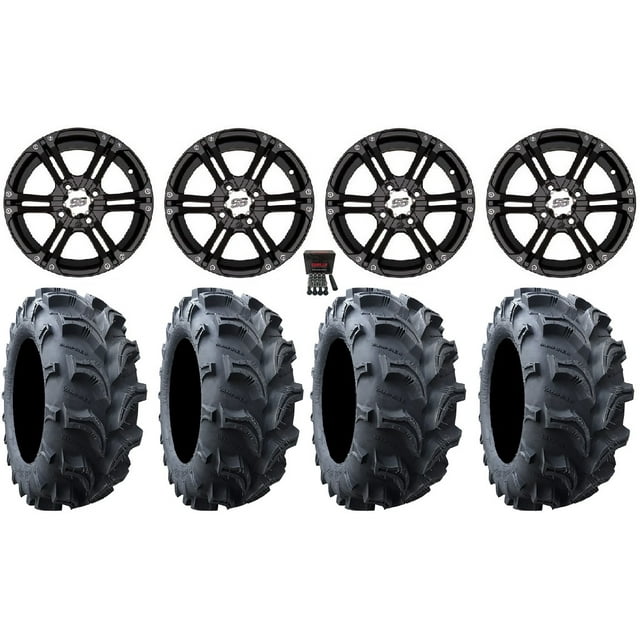 ITP SS212 14" Wheels Black 27" Vampire II Tires Kawasaki Teryx Mule ...