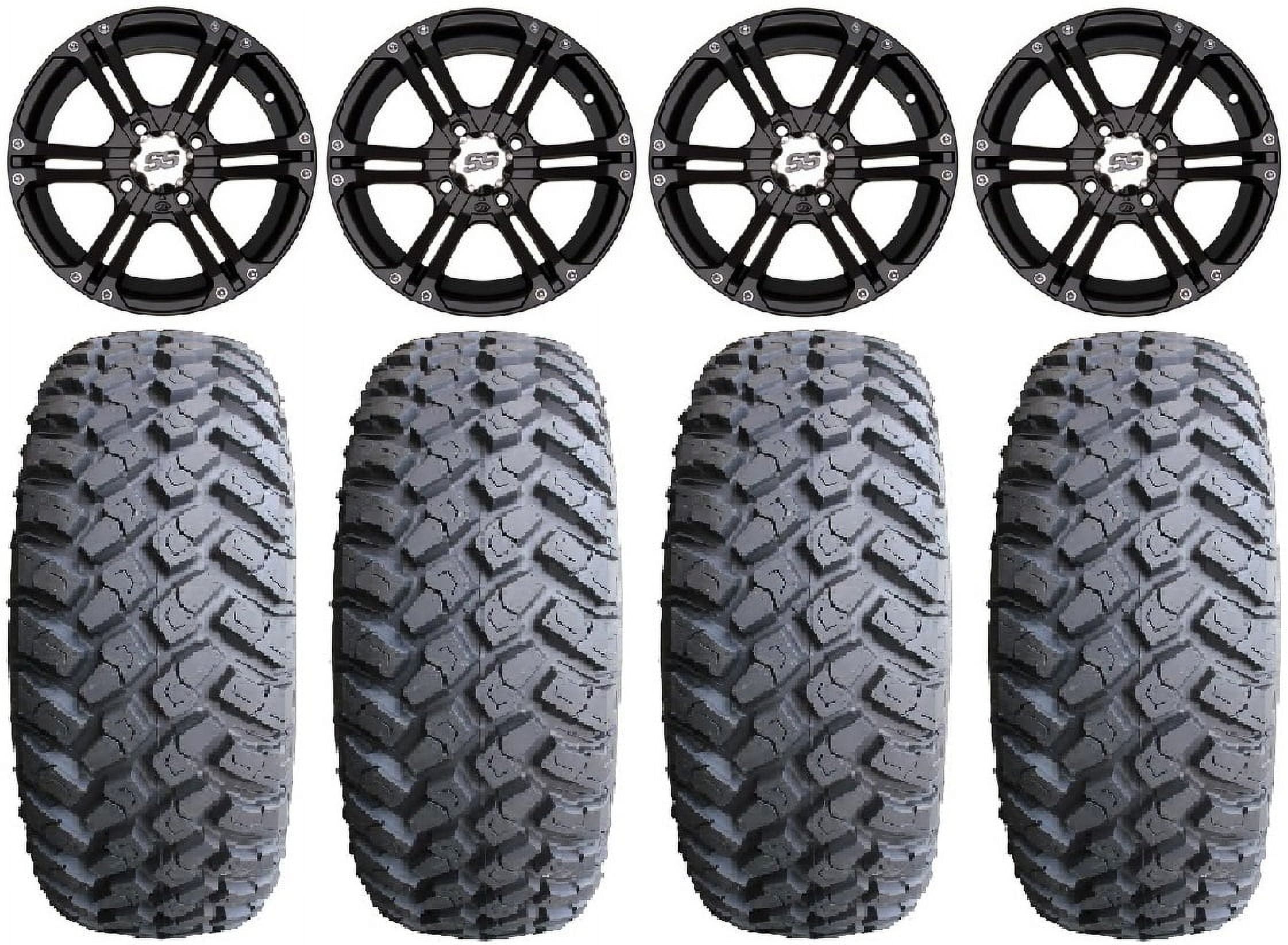 ITP SS212 14" Wheels Black 28" MotoHammer Tires Yamaha Viking Wolverine ...