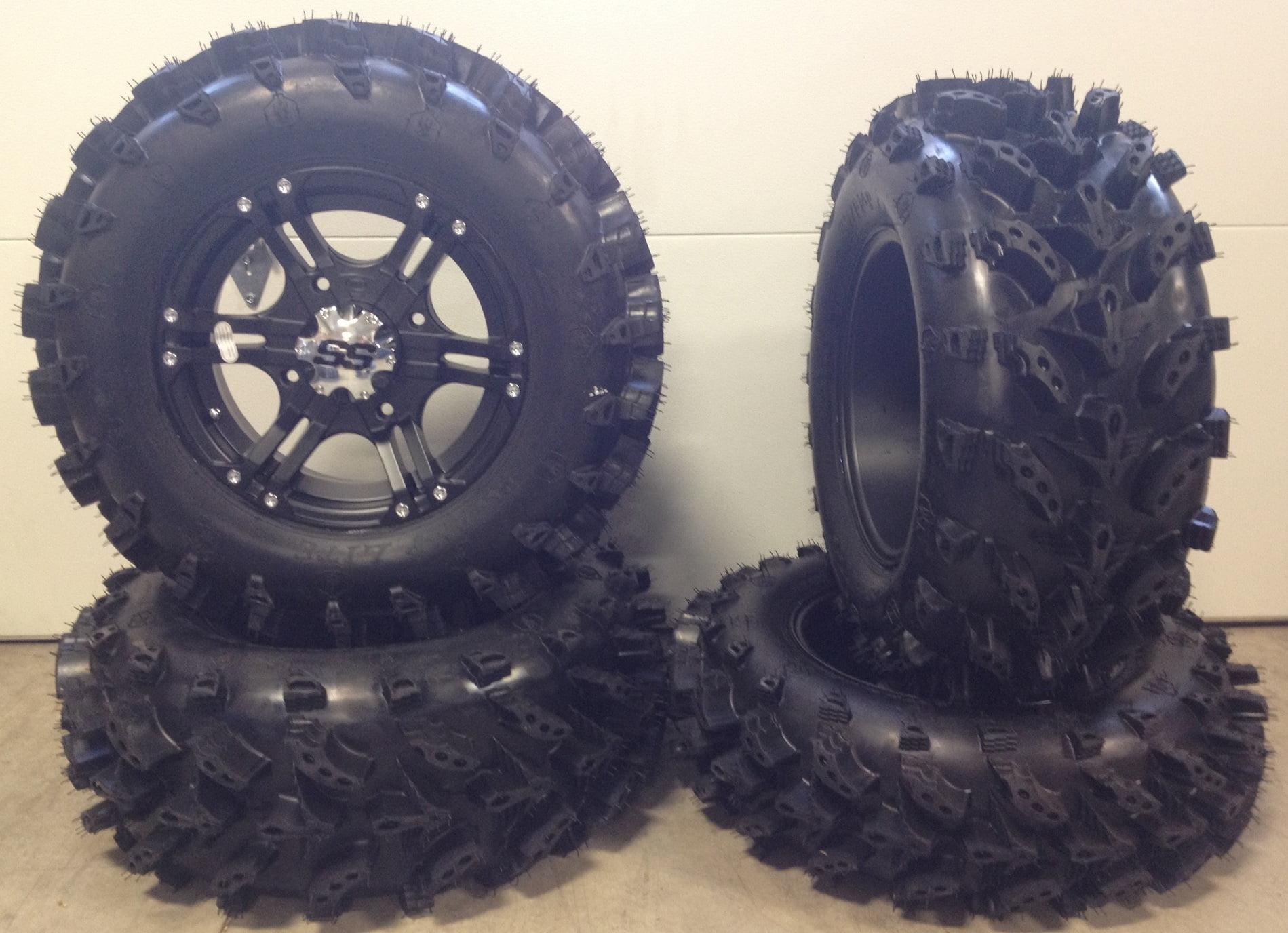 ITP SS212 14" Wheels Black 28" Swamp Lite Tires Yamaha Viking Wolverine ...