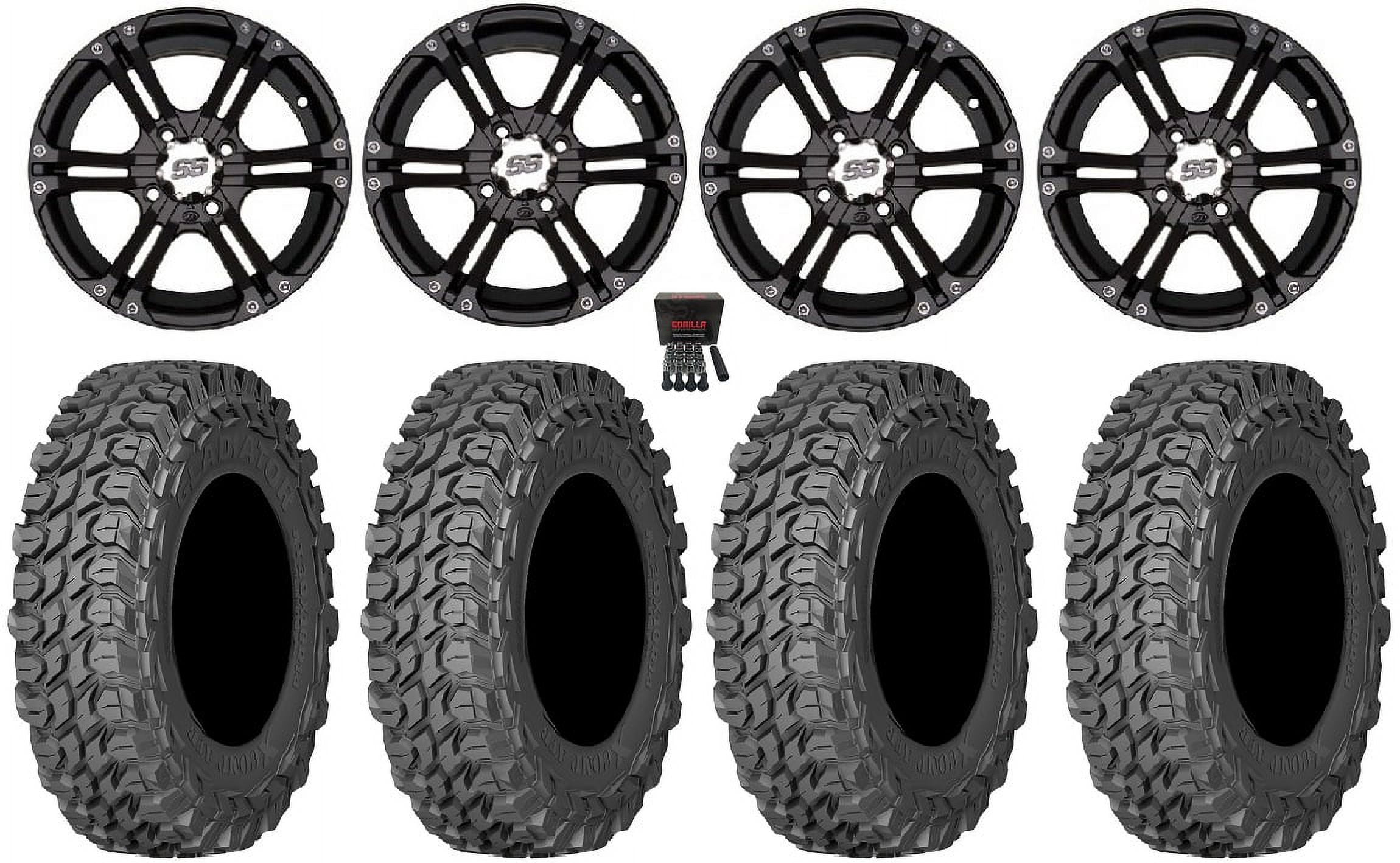 ATV UTV Tire Package ATV Wheel & Tire Bundle - ITP SS212 Black Wheels ...