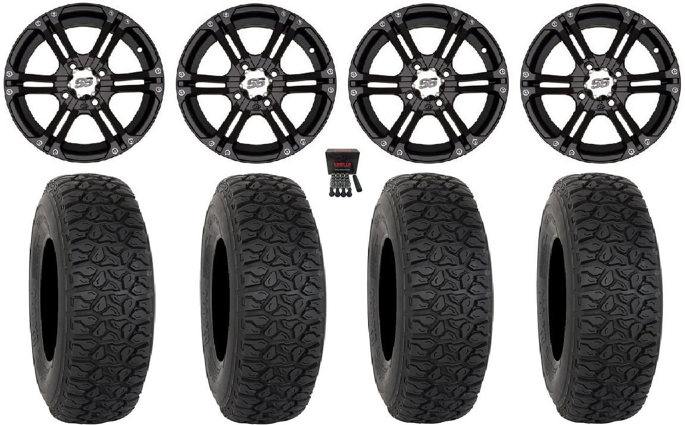 ITP SS212 14" Wheels Black 30" DX440 Tires Yamaha Viking Wolverine ...