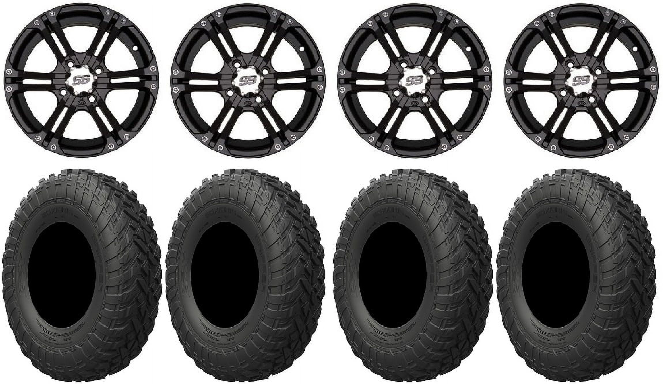 ITP SS212 14" Wheels Black 32" Gripper M/T Tires Yamaha Viking ...