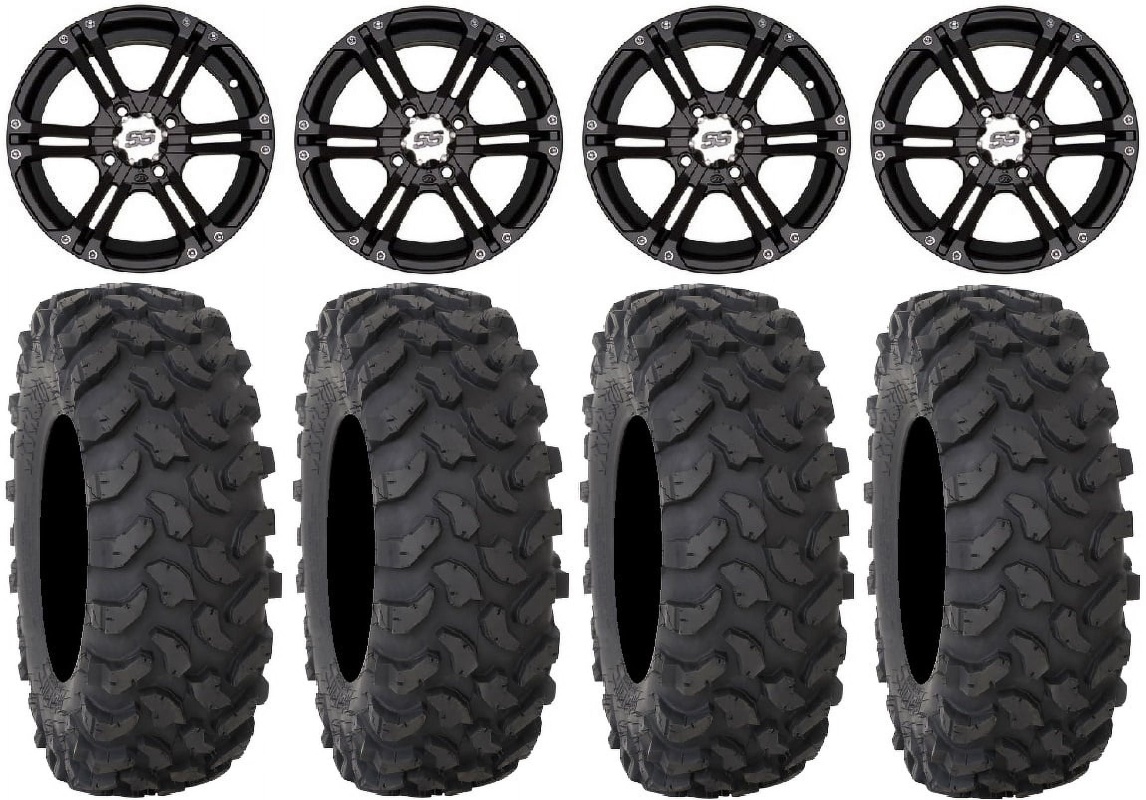 ITP SS212 14" Wheels Black 32" XTR370 Tires Yamaha Viking Wolverine ...