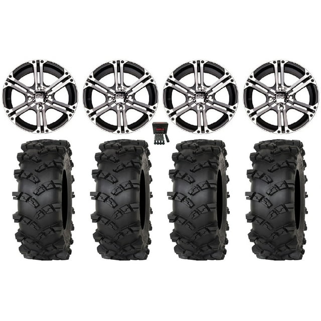 ITP SS212 14" Wheels Machined 28" Outlaw M/T Tires Can-Am Commander ...