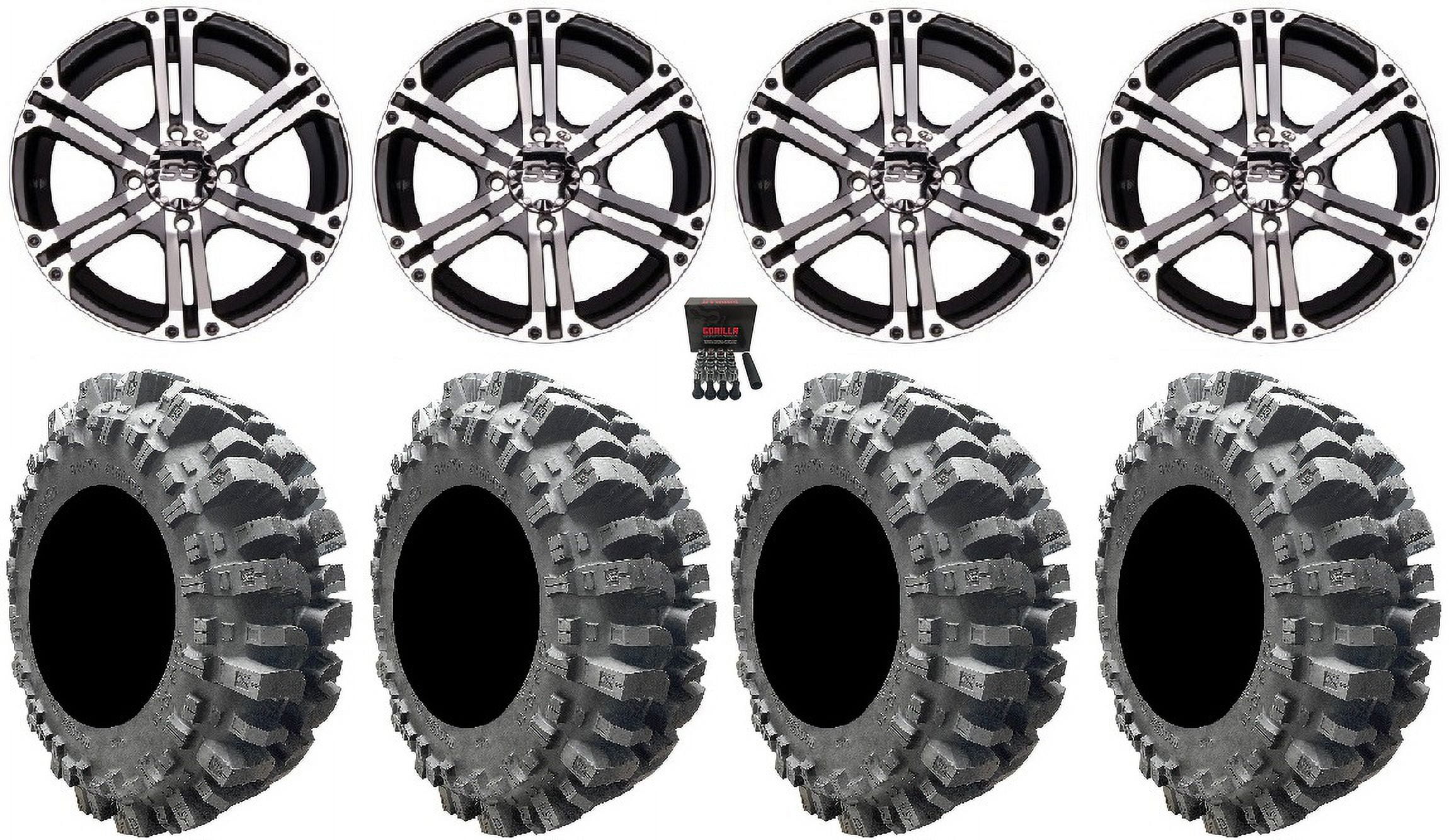 ITP SS212 14" Wheels Machined 30" Bogger Tires Yamaha Viking Wolverine ...