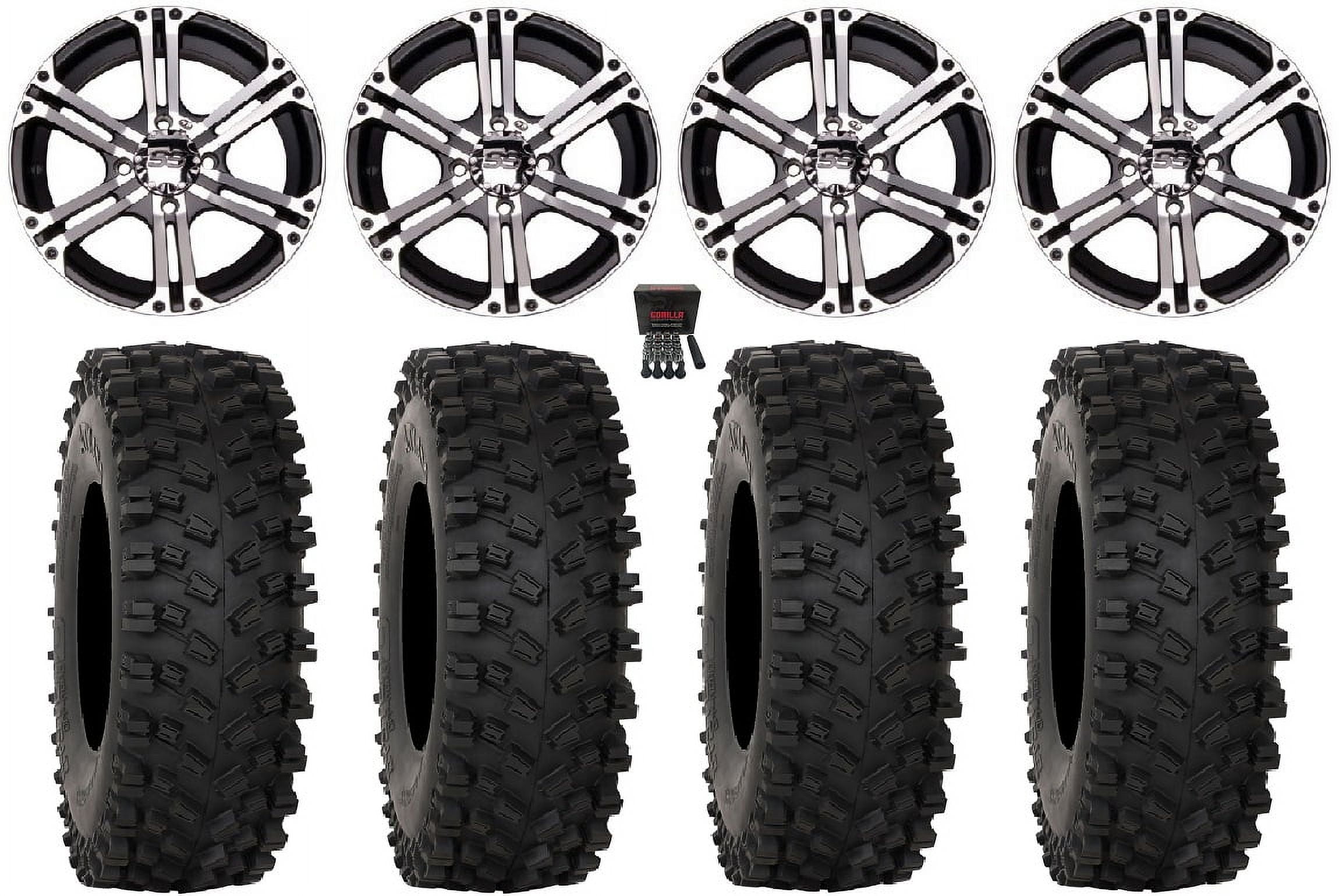 ITP SS212 14" Wheels Machined 32" ATX470 Tires Yamaha Viking Wolverine ...