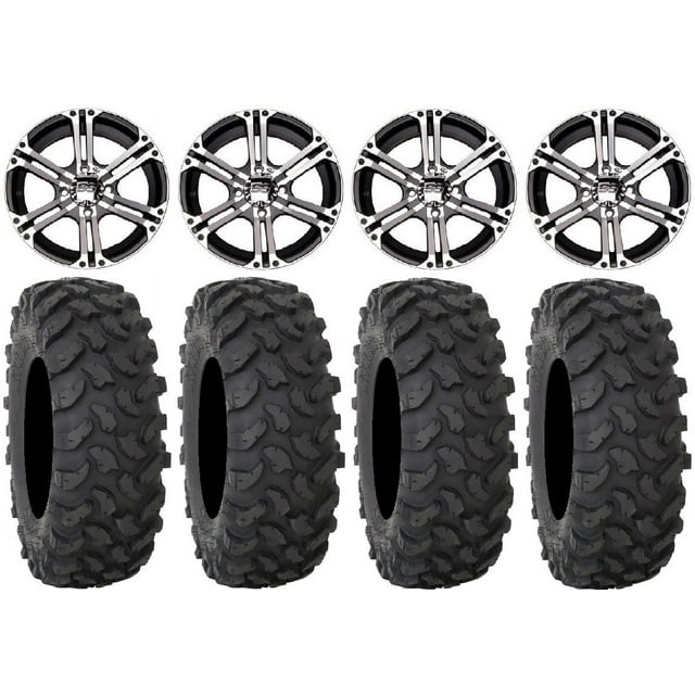 ITP SS212 14" Wheels Machined 32" XTR370 Tires Yamaha Viking Wolverine ...