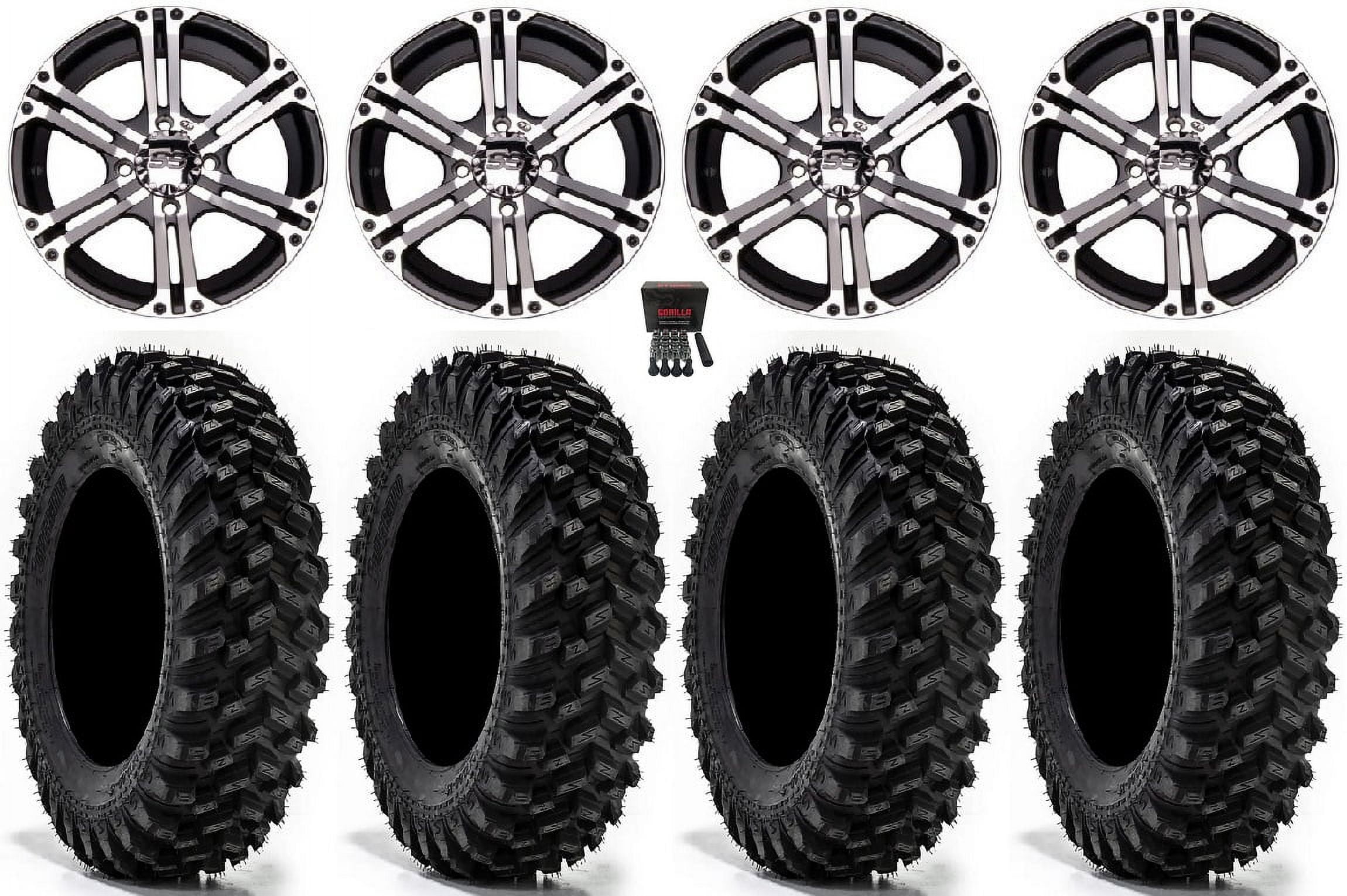 ITP SS212 14" Wheels Machined 34" Warrior XT Sticky Tires Sportsman RZR ...