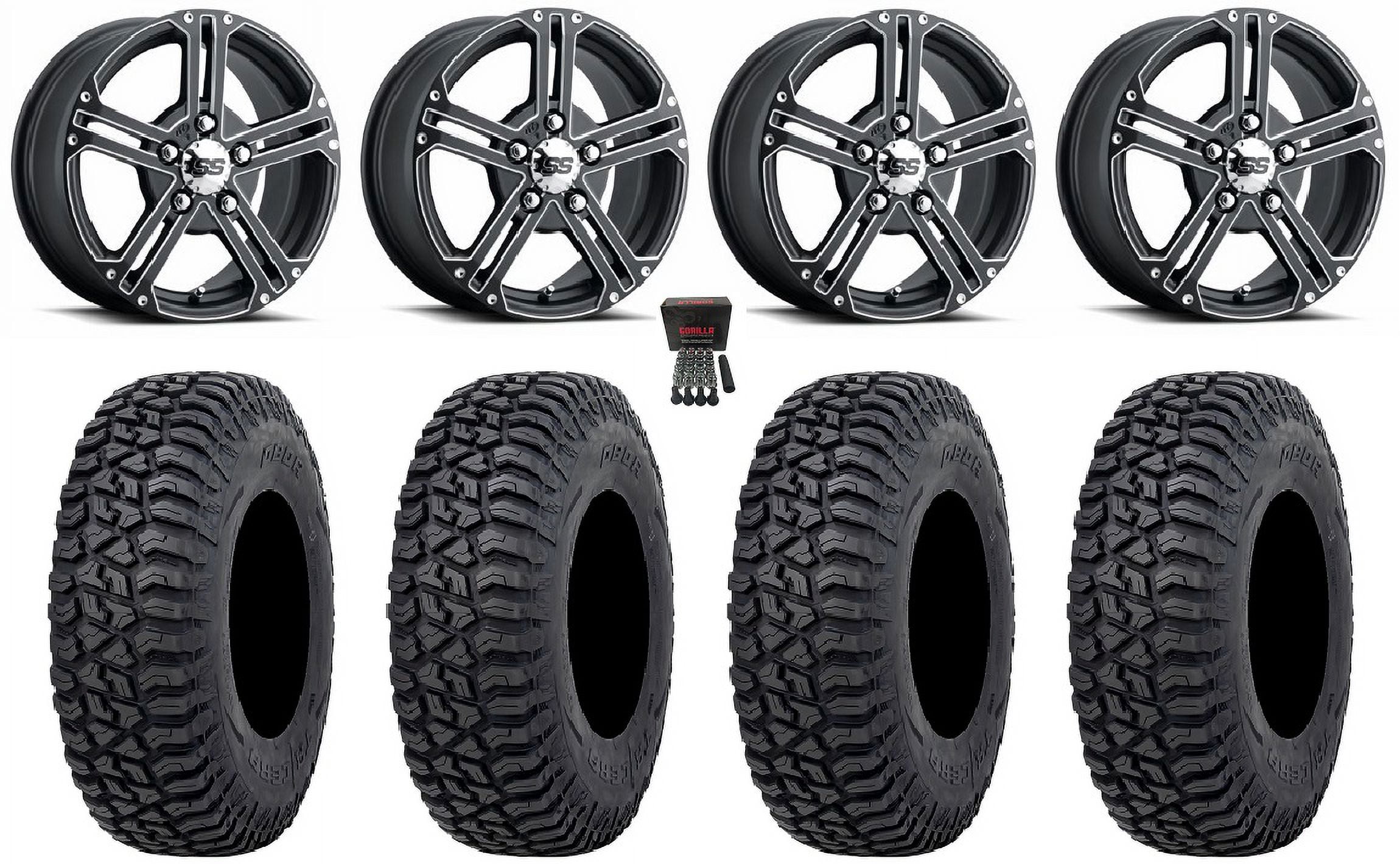 ITP SS212 15" Wheels Black 32" Tricera Tires Polaris RZR Turbo R & Pro ...