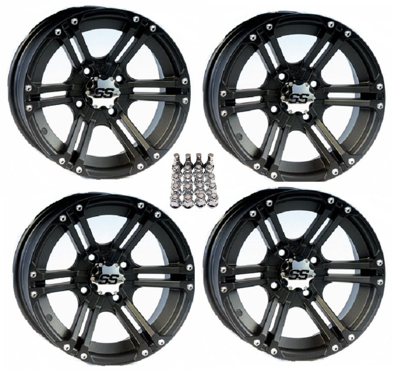 ITP SS212 ATV Wheels/Rims Black 14" Honda Rincon Yamaha Rhino Kawasaki ...