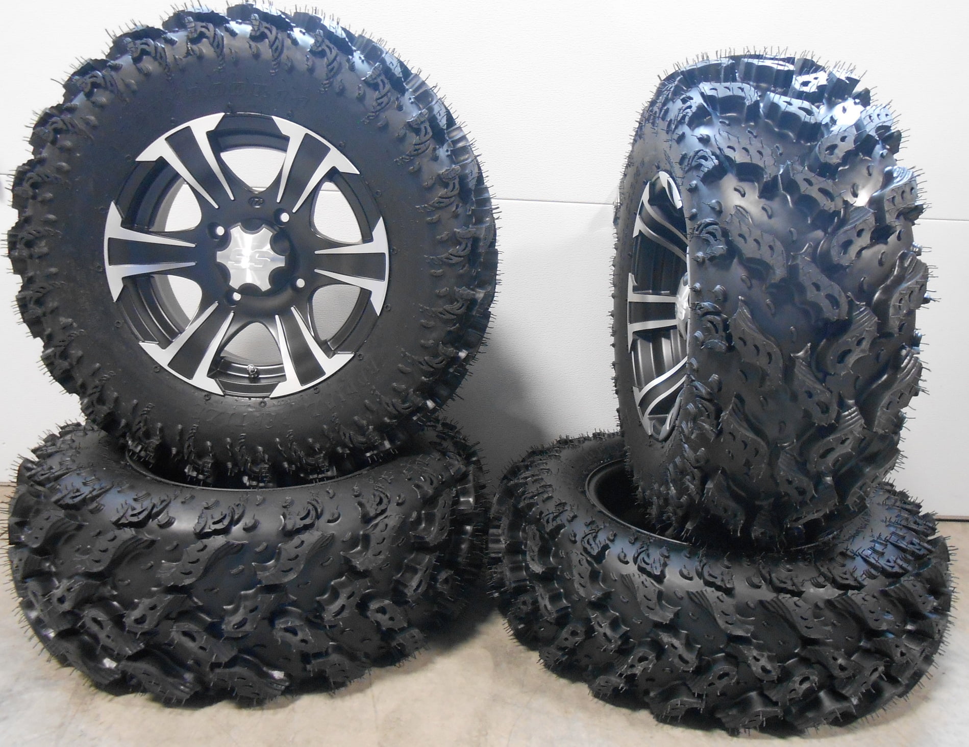 ITP SS312 14" Wheels Black 27" Reptile Tires Yamaha Viking Wolverine ...