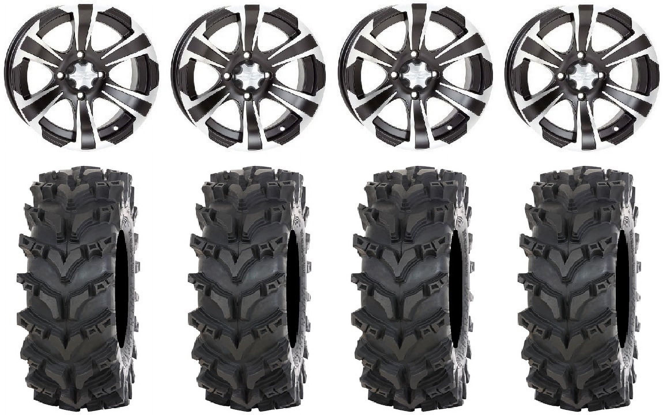 ITP SS312 14" Wheels Black 28" Out&Back Max Tires Yamaha Viking ...