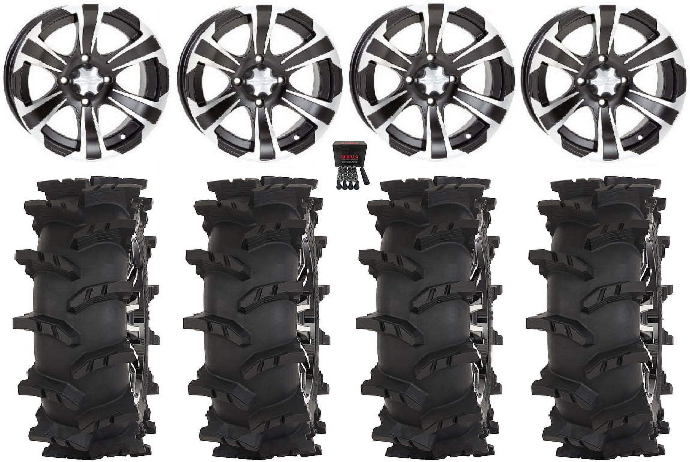 ITP SS312 14" Wheels Black 30" Outlaw Max Tires Yamaha Viking Wolverine ...