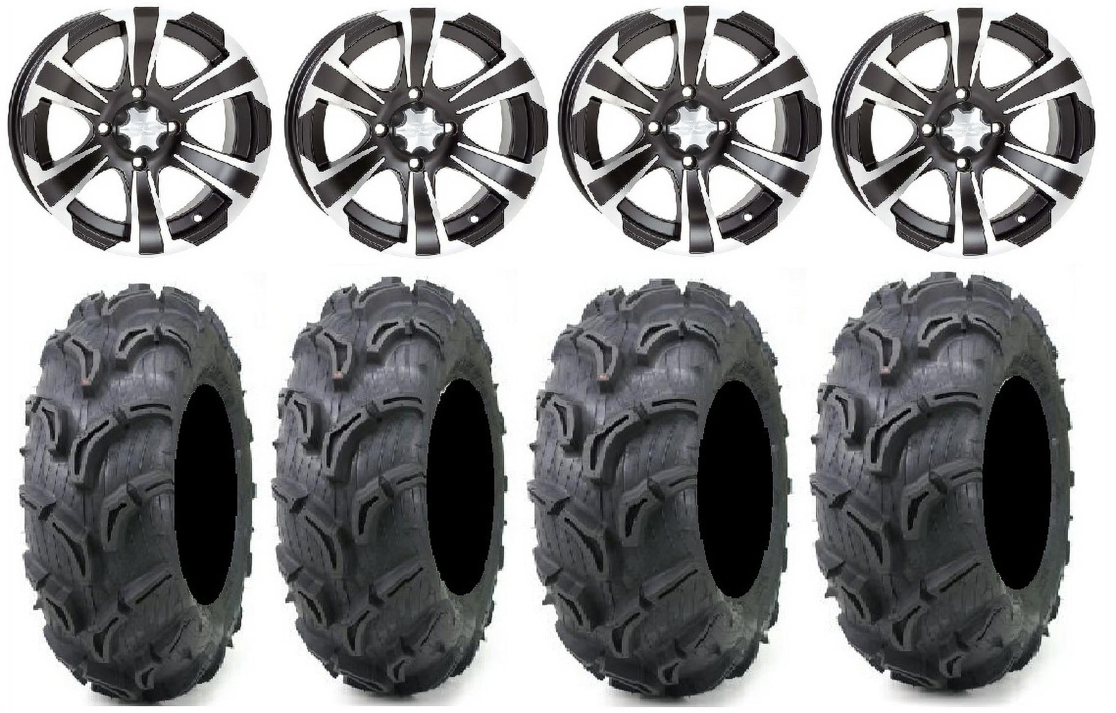 ITP SS312 14" Wheels Black 30" Zilla Tires Yamaha Viking Wolverine ...