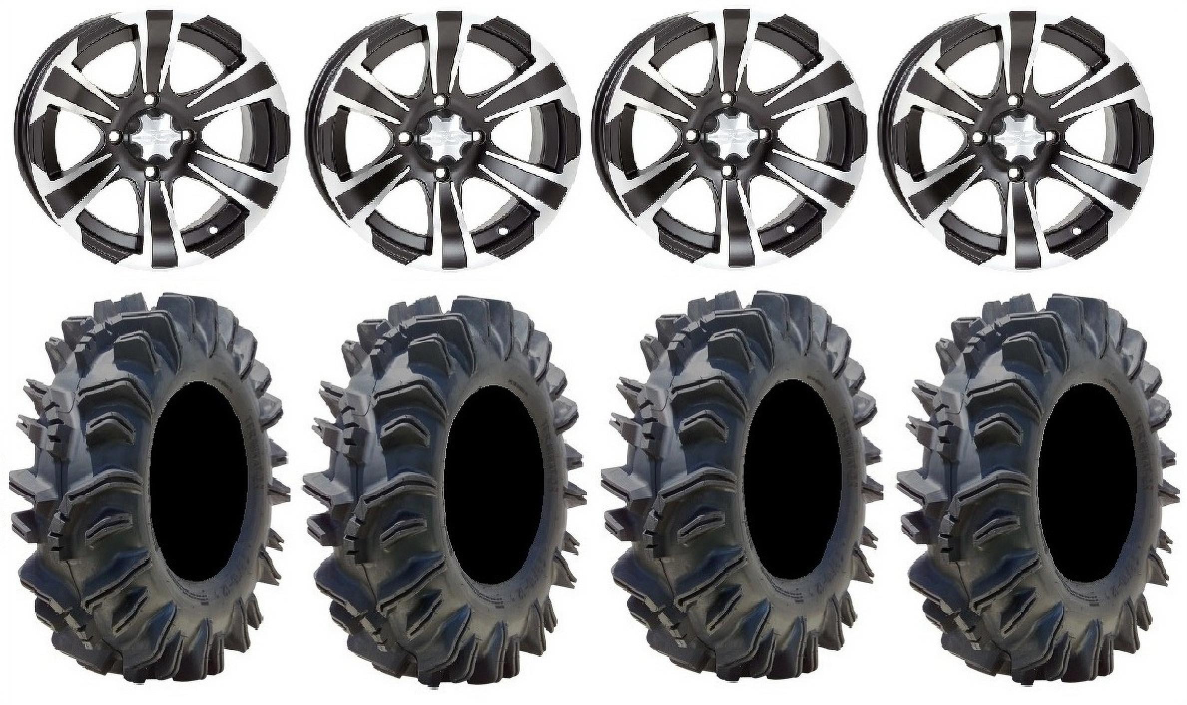 ITP SS312 14" Wheels Black 32" Terminator Tires Yamaha Viking Wolverine ...