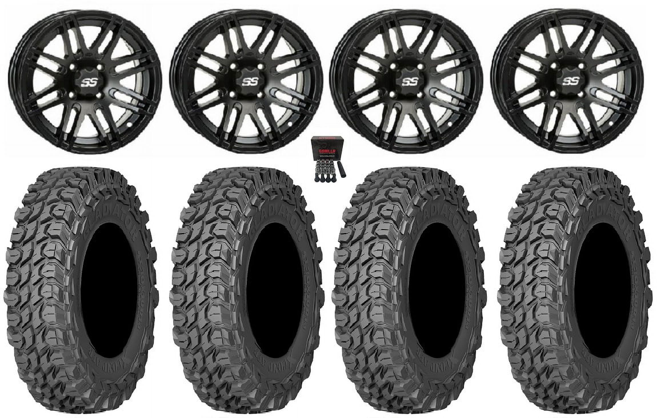 ITP SS316 14" Wheels Black 28" X Comp ATR Tires Honda Foreman Rancher ...