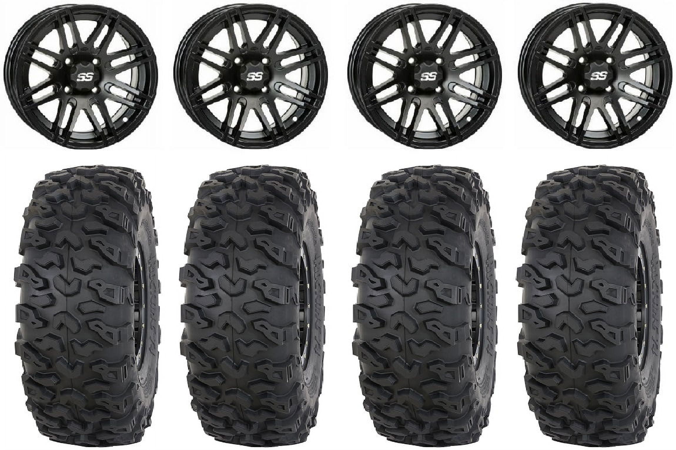 ITP SS316 14" Wheels Black Ops 30" Roctane T4 Tires Honda Foreman ...