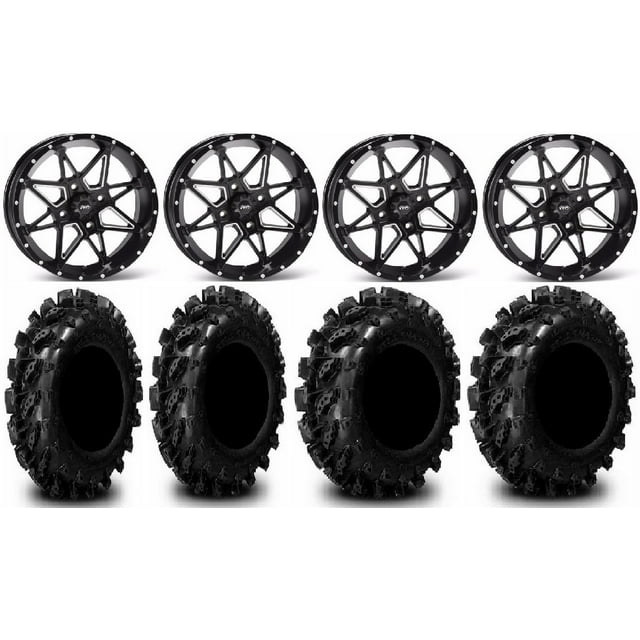 ITP Tornado 14" Wheels Black 27" Swamp Lite Tires Polaris RZR XP 1000 ...