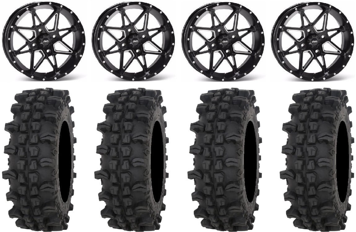 ITP Tornado 14" Wheels Black 30" ACP Tires Sportsman RZR Ranger ...