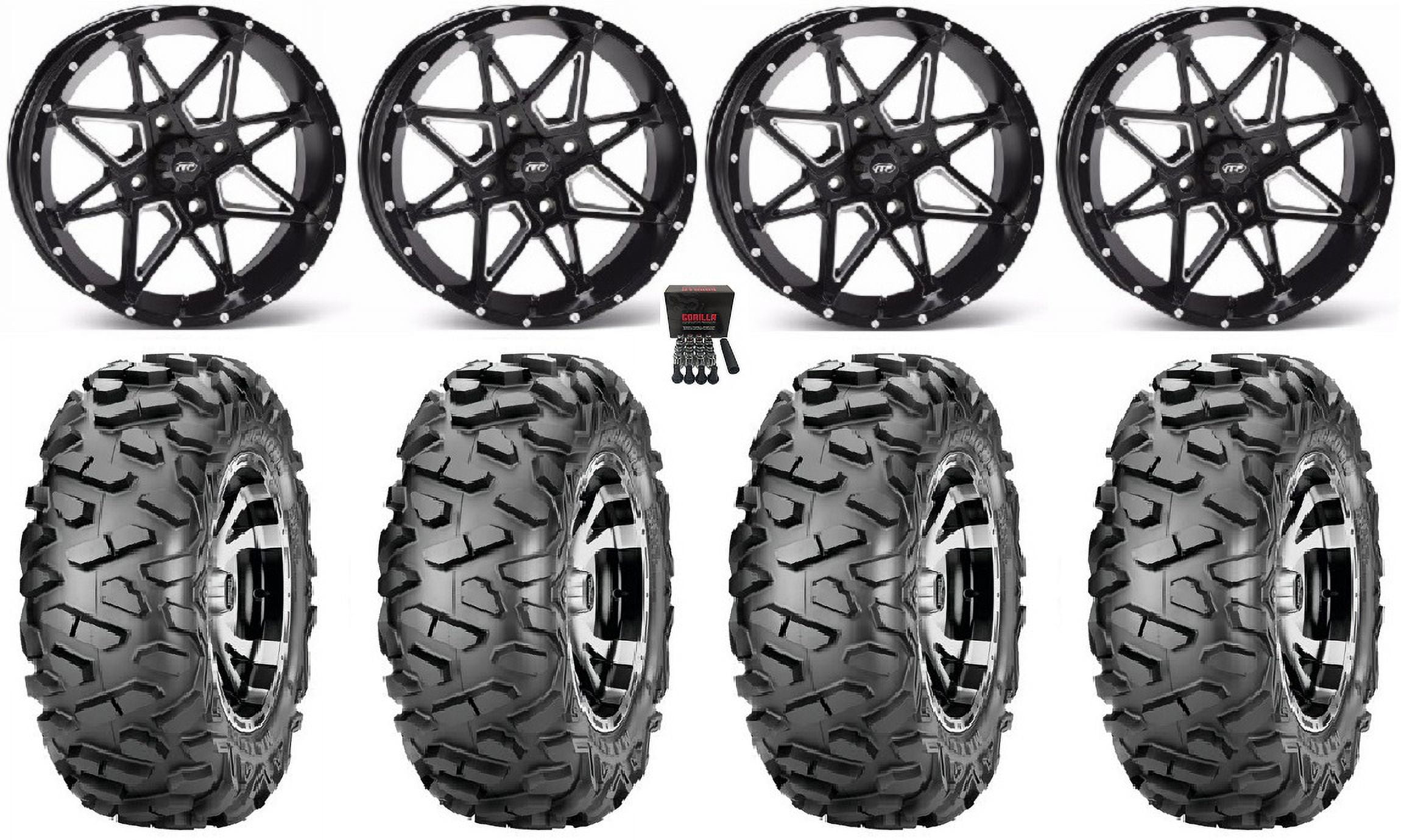 ITP Tornado 14" Wheels Black 30" BigHorn Tires Kawasaki Mule Pro FXT ...